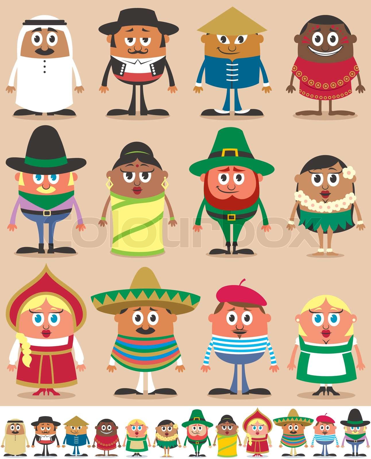 Nationalities Part 1 | Stock vector | Colourbox