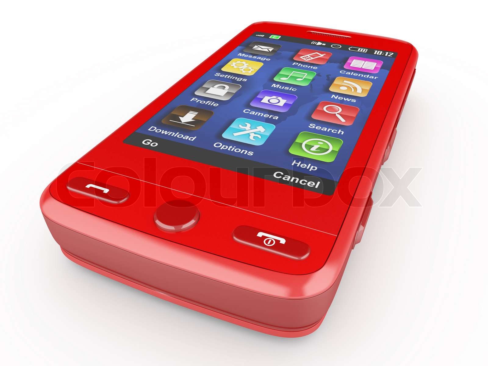 Red mobile phone 3d | Stock image | Colourbox