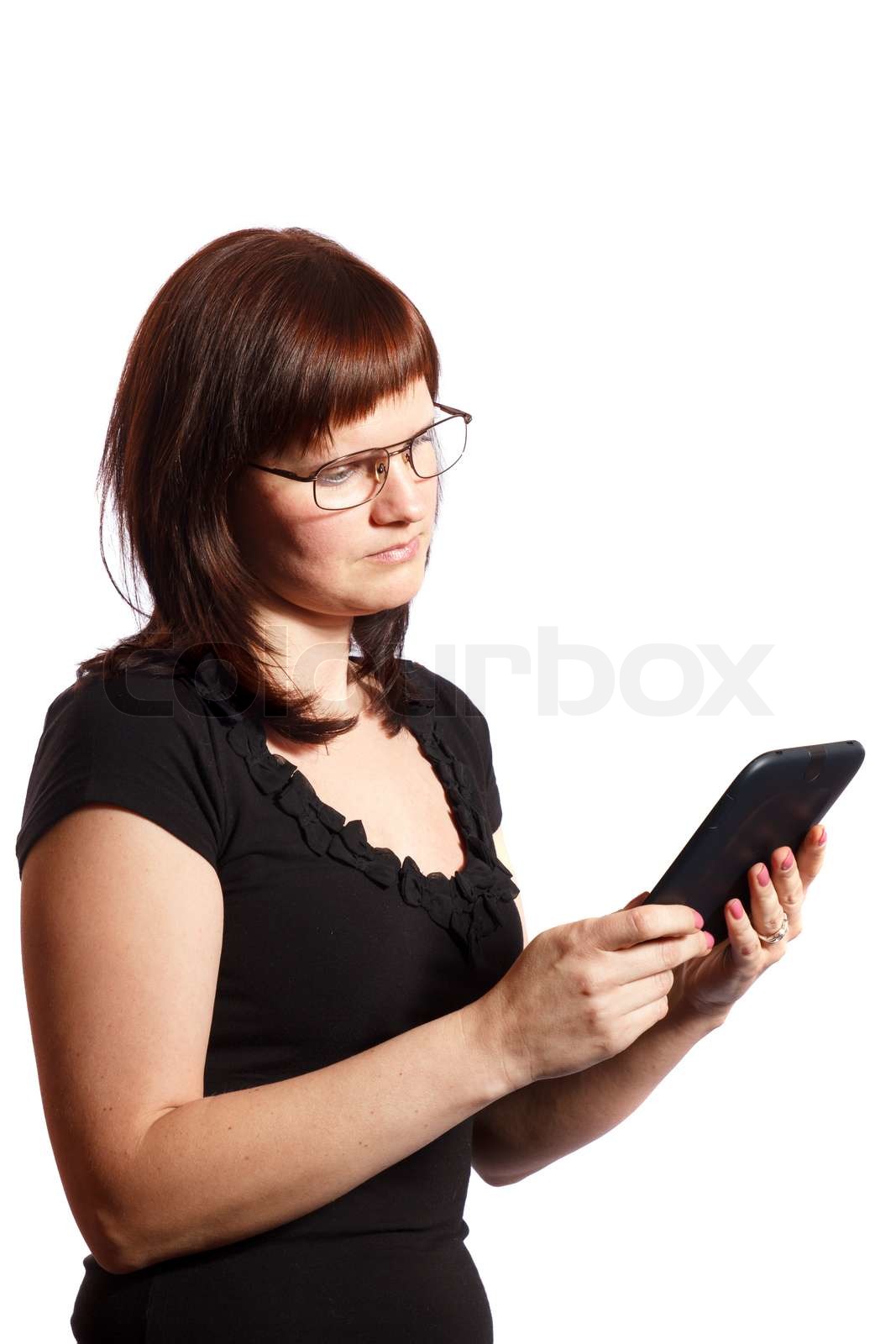 woman looking at his computer | Stock image | Colourbox