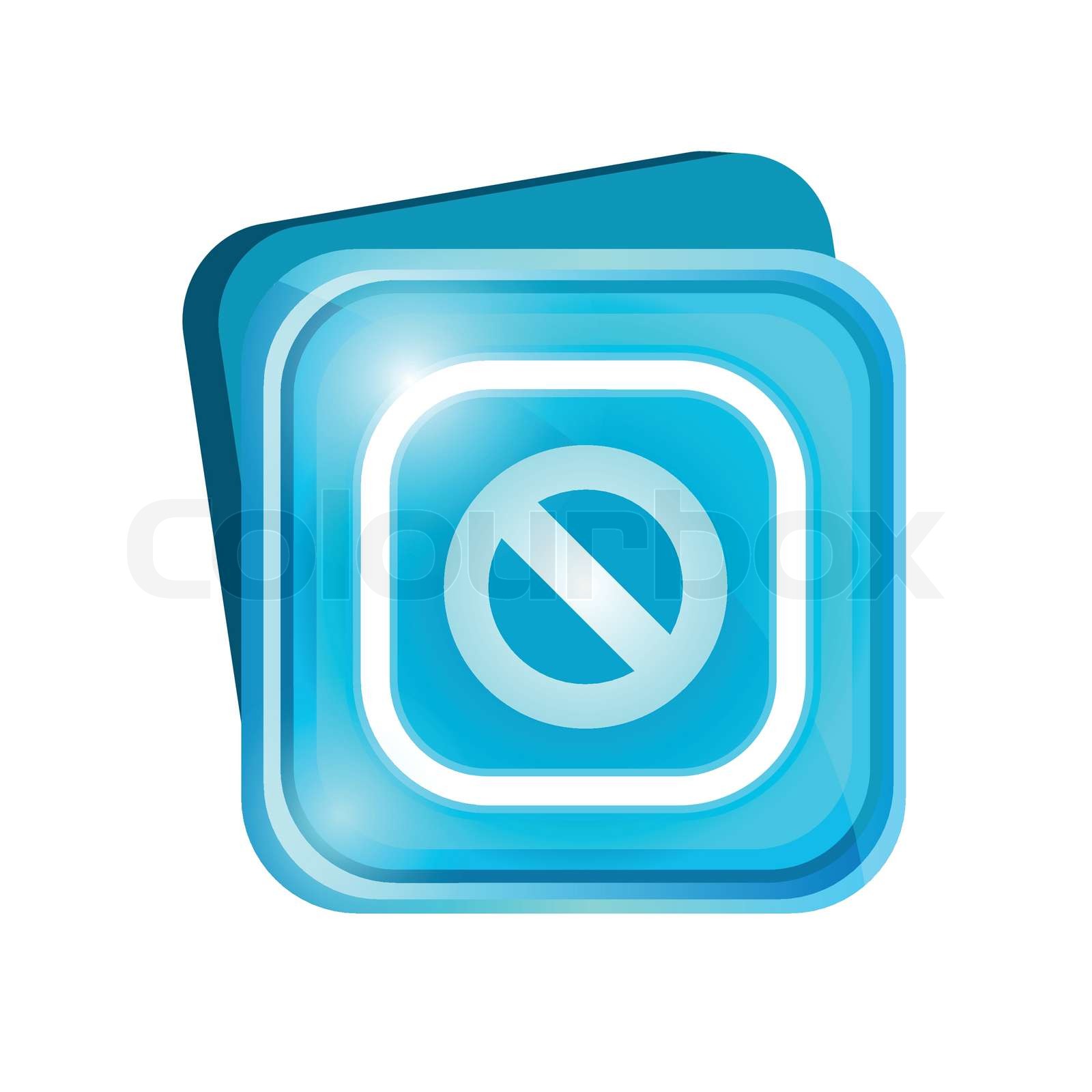 Stop skilt på blå vektor knap | Stock vektor | Colourbox