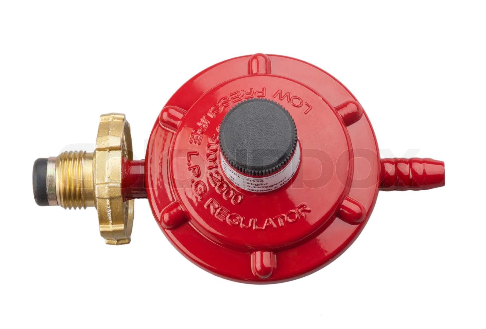 Gas valve for open or close draining gas to the pipe | Stock image ...