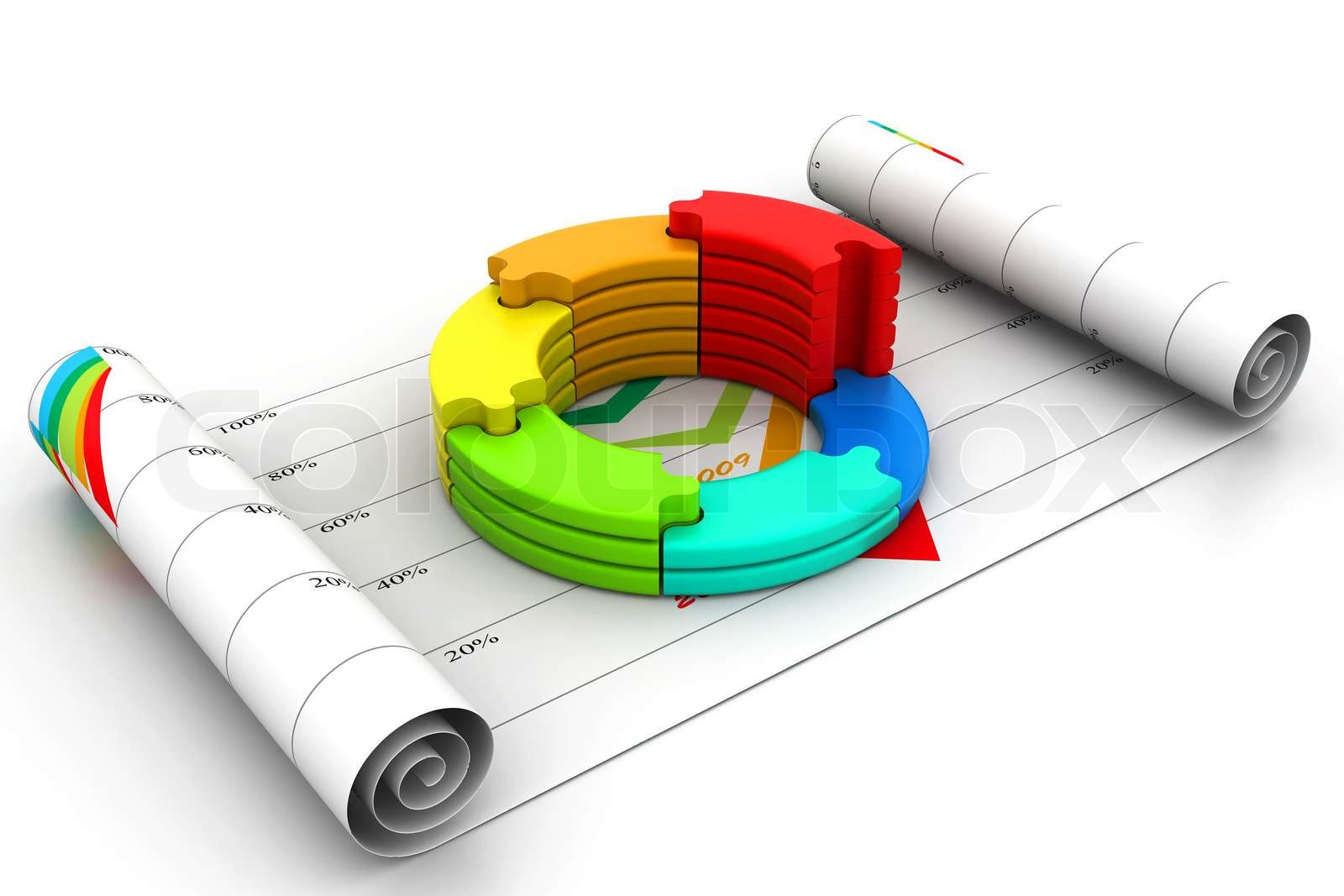 3d business graf i diagram | Stock foto | Colourbox