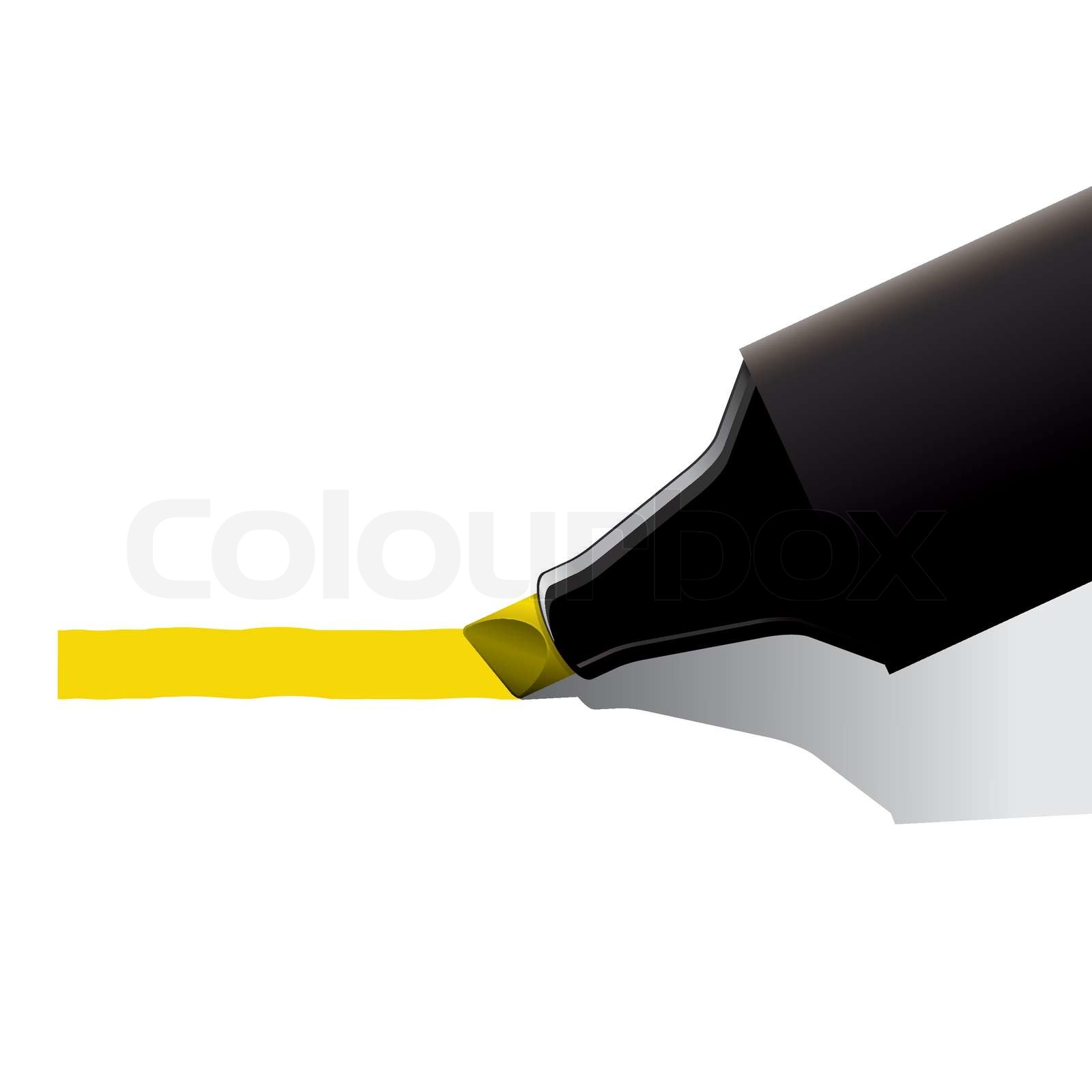 Yellow marker | Stock vector | Colourbox