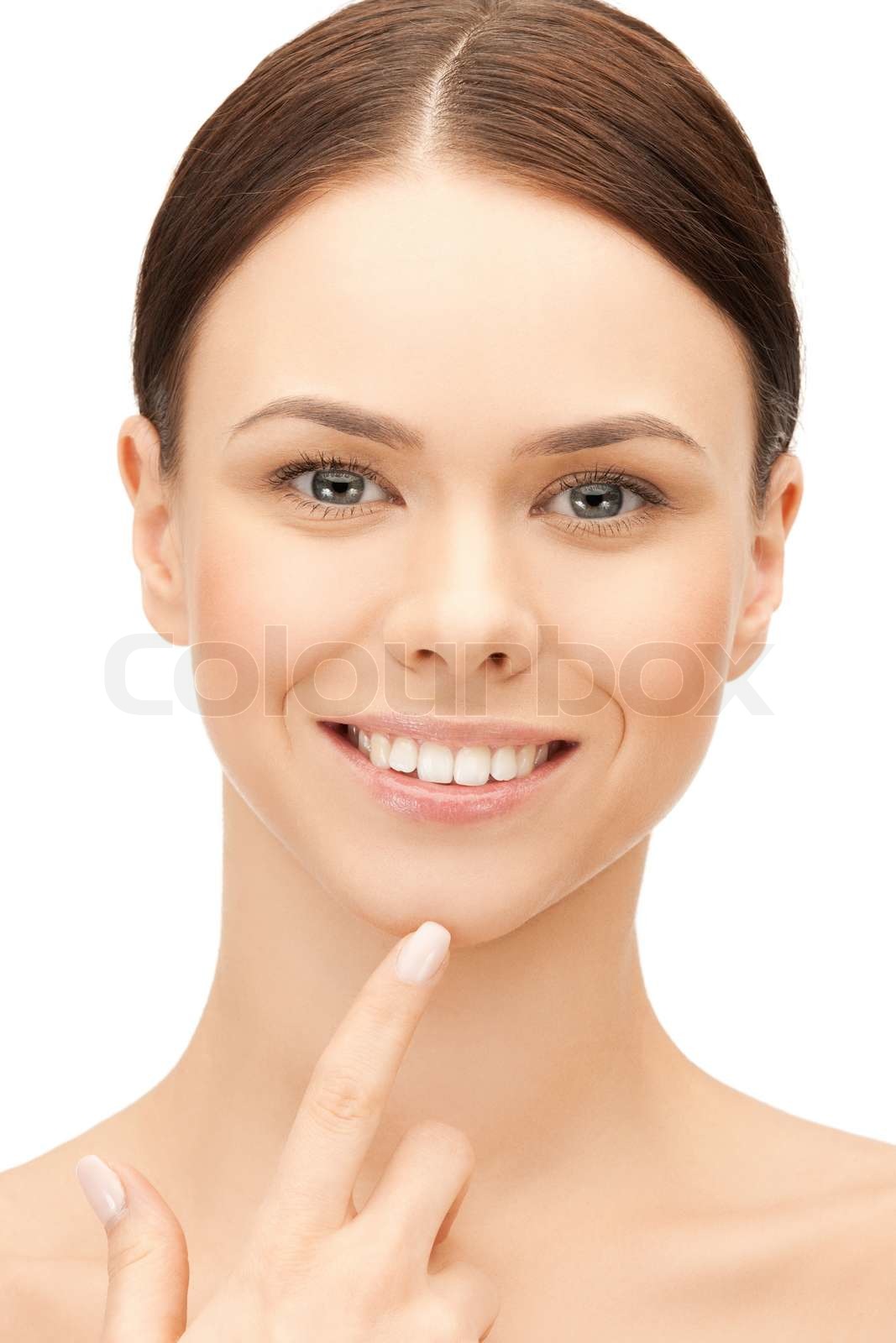 woman touching her chin | Stock image | Colourbox
