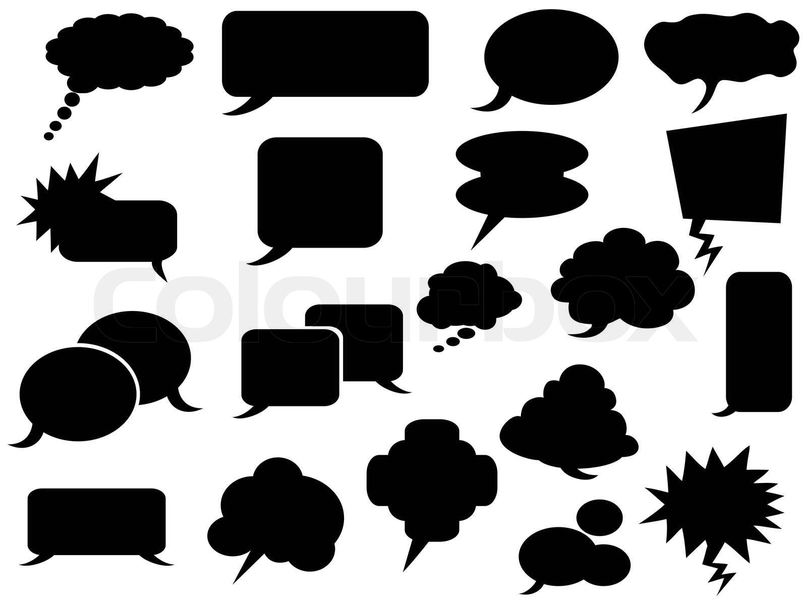black speech bubbles icons | Stock vector | Colourbox