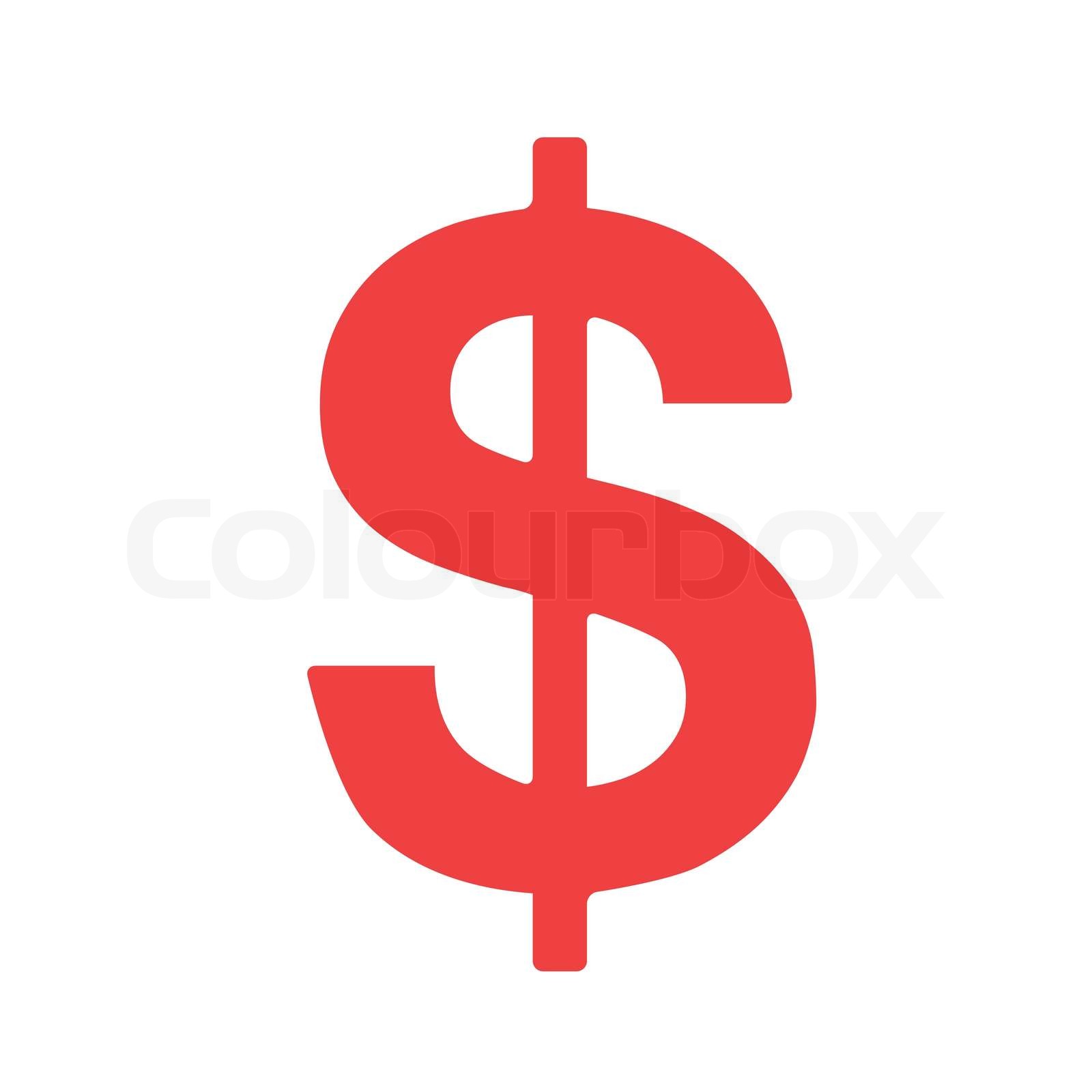 Dollar sign in red | Stock vector | Colourbox