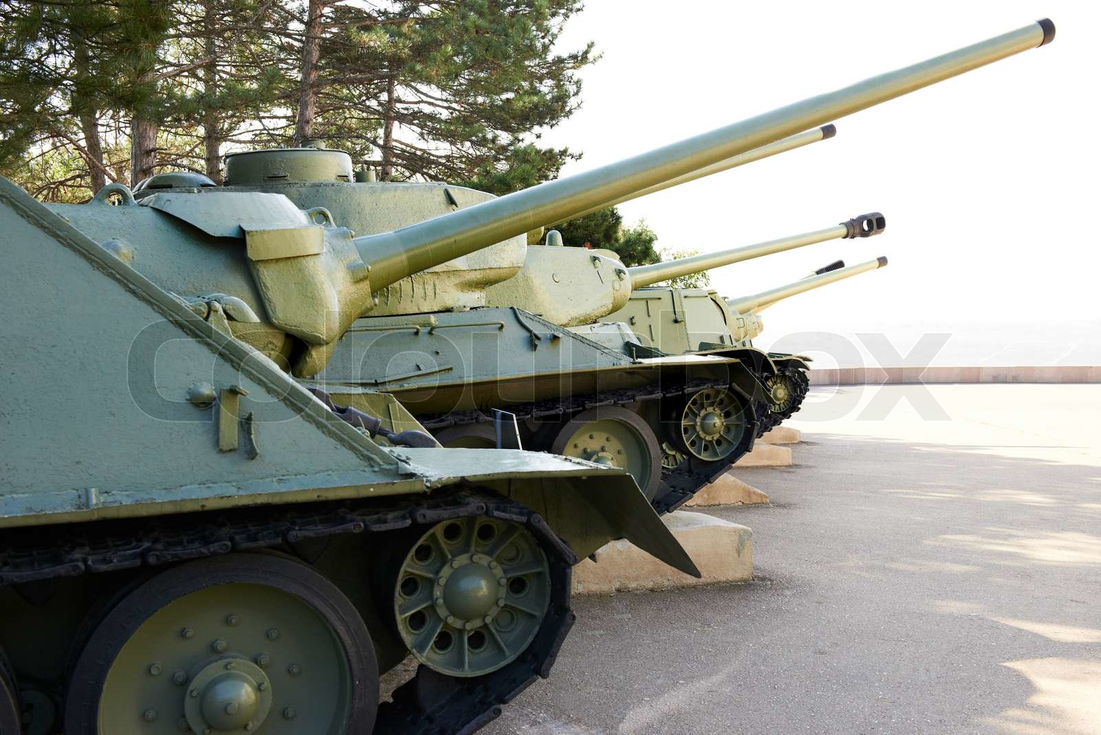 Row of tanks | Stock image | Colourbox