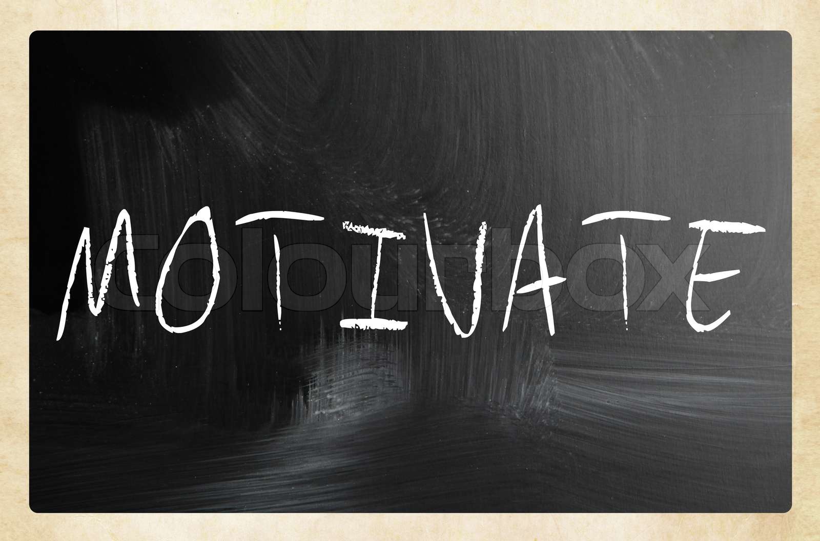 " motivere" håndskrevet med hvidt kridt på en tavle | Stock foto ...