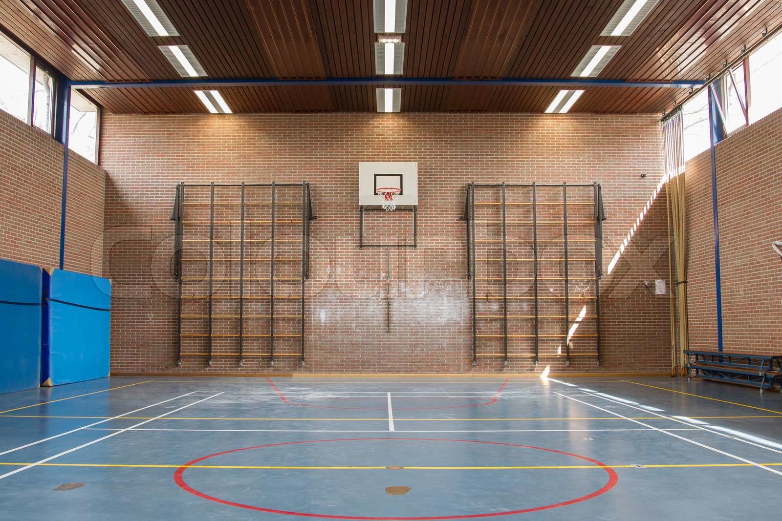 Interior of a gym at school | Stock image | Colourbox