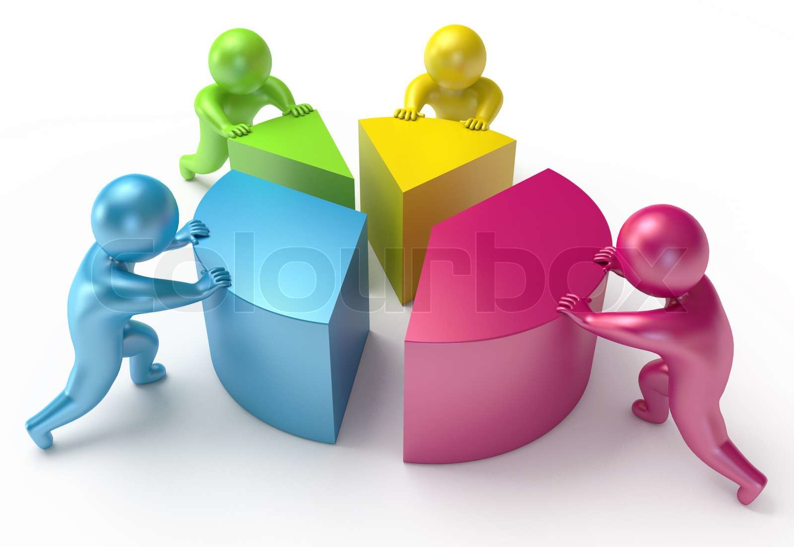 chart shift people 3d render | Stock image | Colourbox