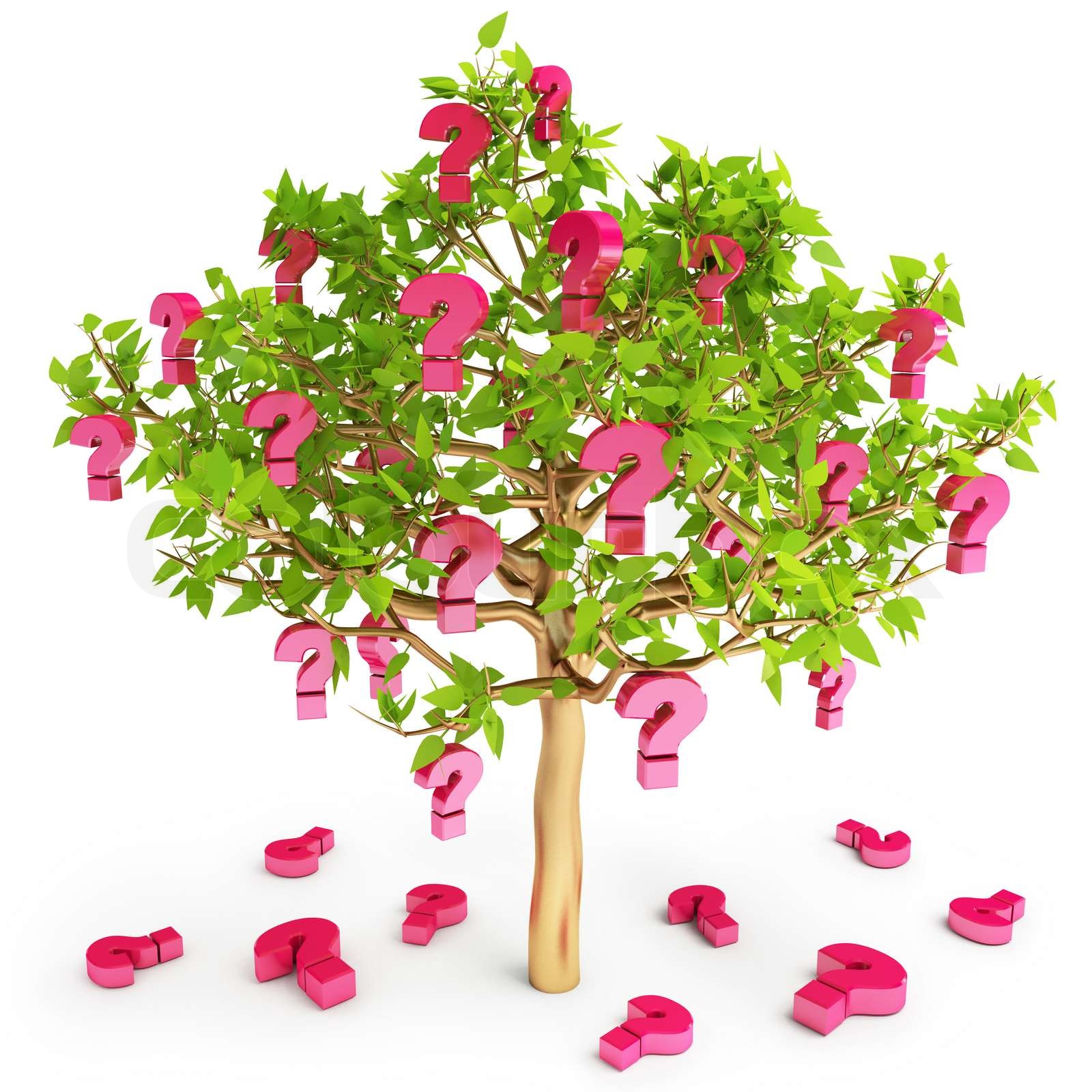 Questions sign grow on a tree, frequently asked questions | Stock image ...