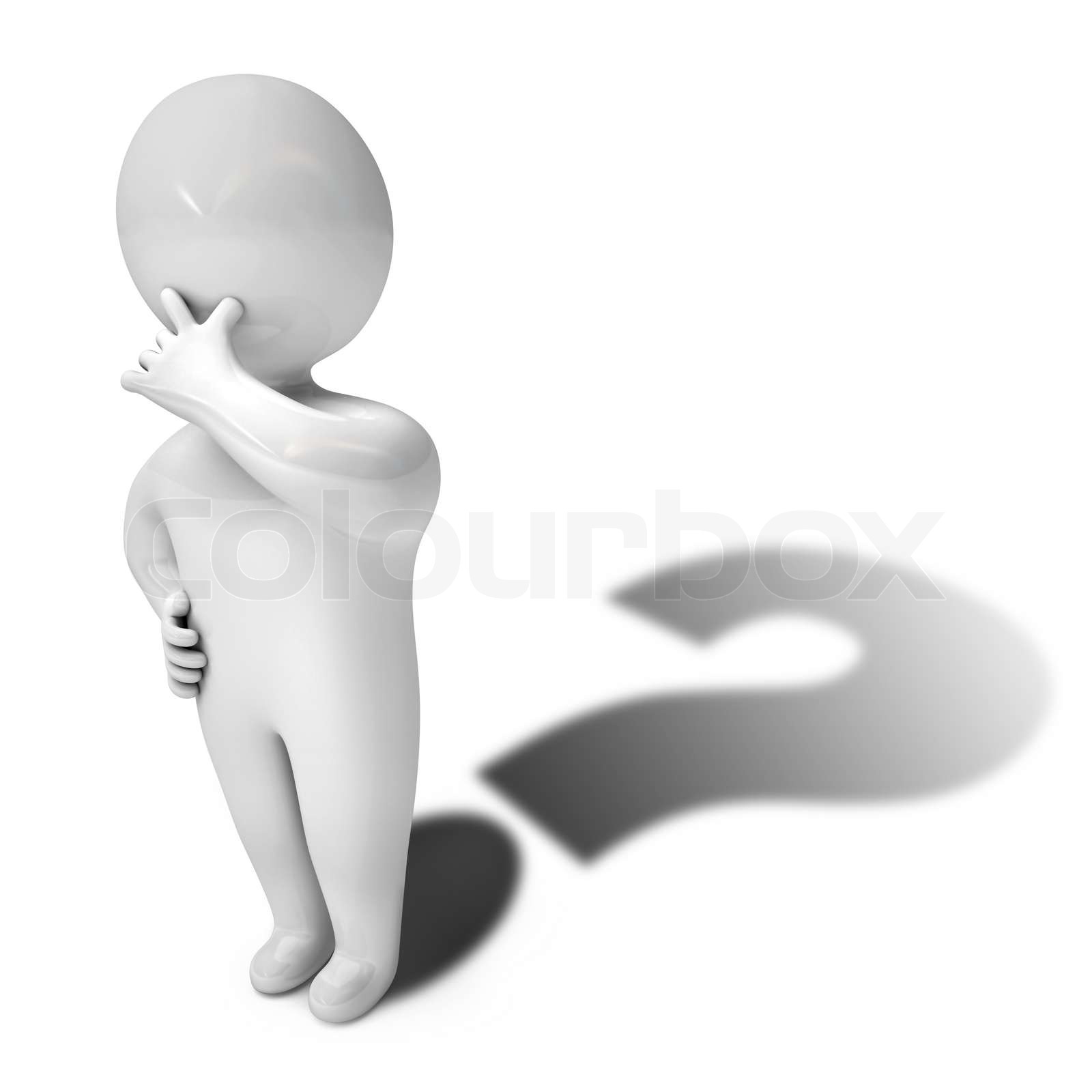 3d render Person Fragezeichen | Stock Bild | Colourbox