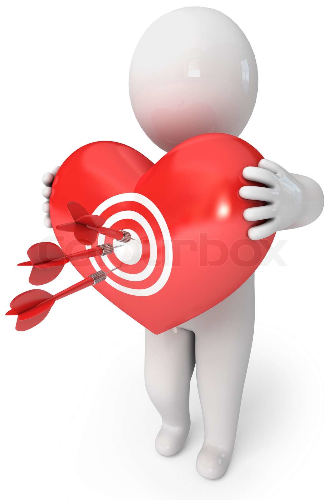 Små mennesker med et hjerte Amor pil | Stock foto | Colourbox