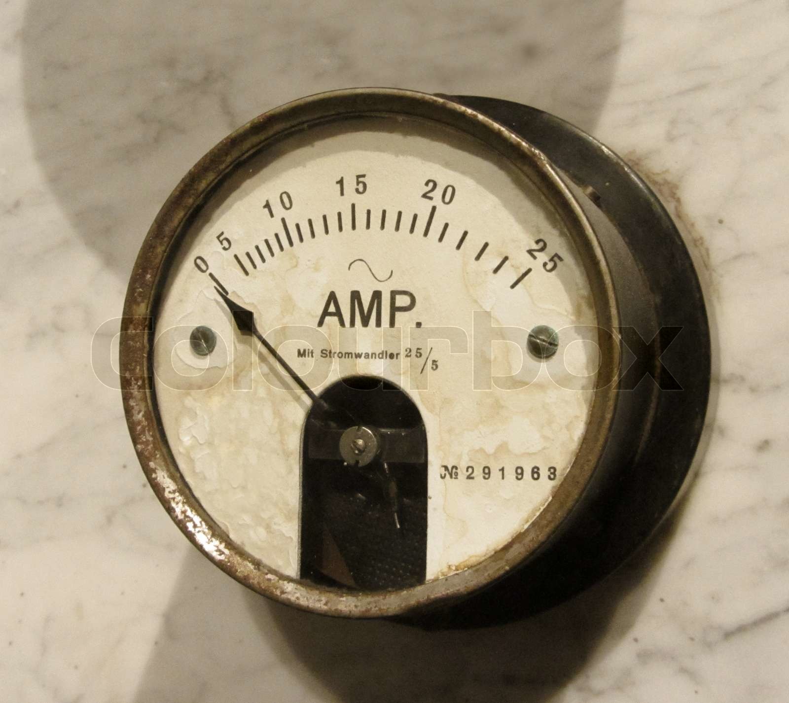Vintage amper-meter closeup, old electric instrument technology | Stock ...
