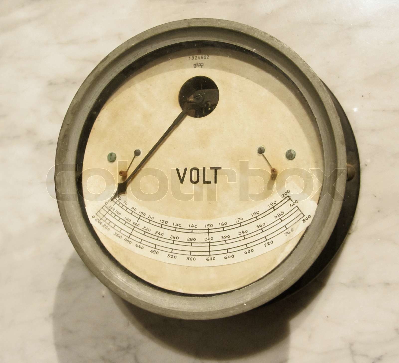 Vintage voltmeter closeup | Stock image | Colourbox