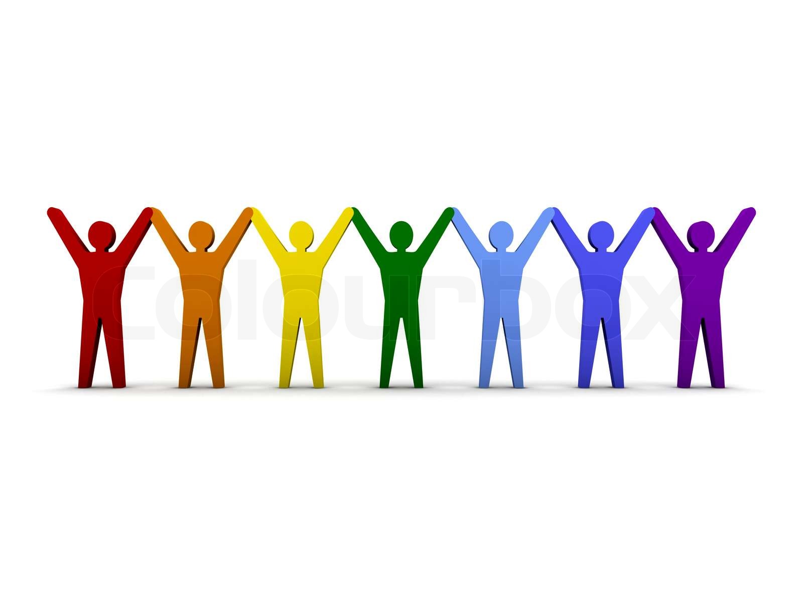 Gruppe af forskellige mennesker succes. | Stock foto | Colourbox