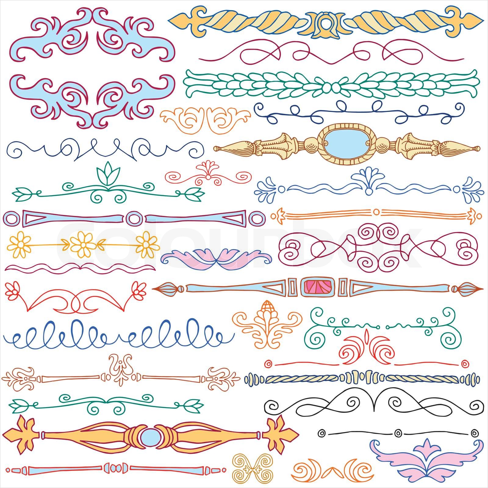 Vintage stil kruseduller , smykker, dividers, kalligrafiske ...