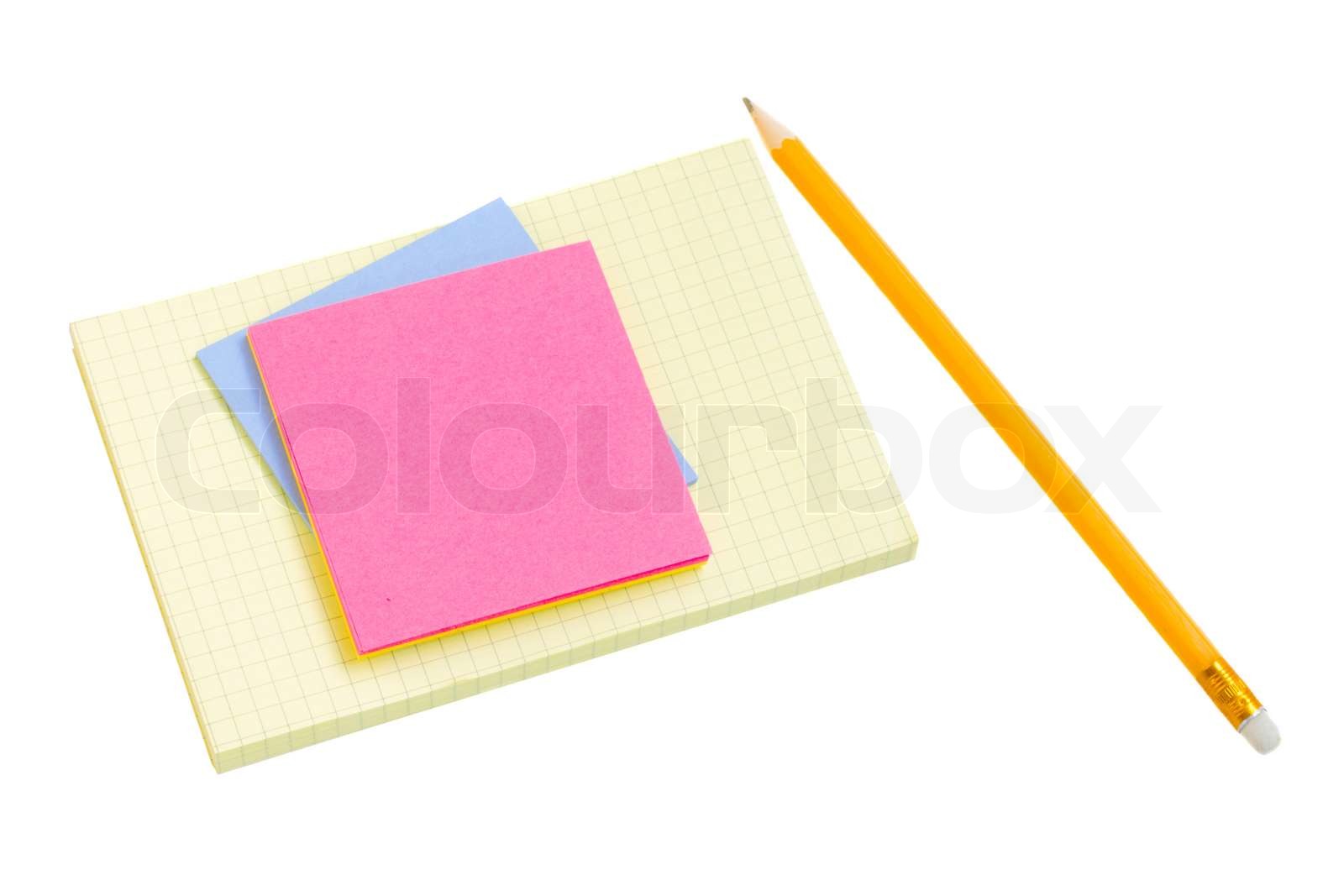 pile of notes with pencil | Stock image | Colourbox