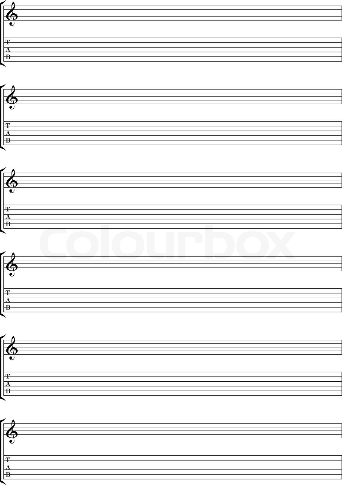 Guitar TAB Staff | Stock vector | Colourbox