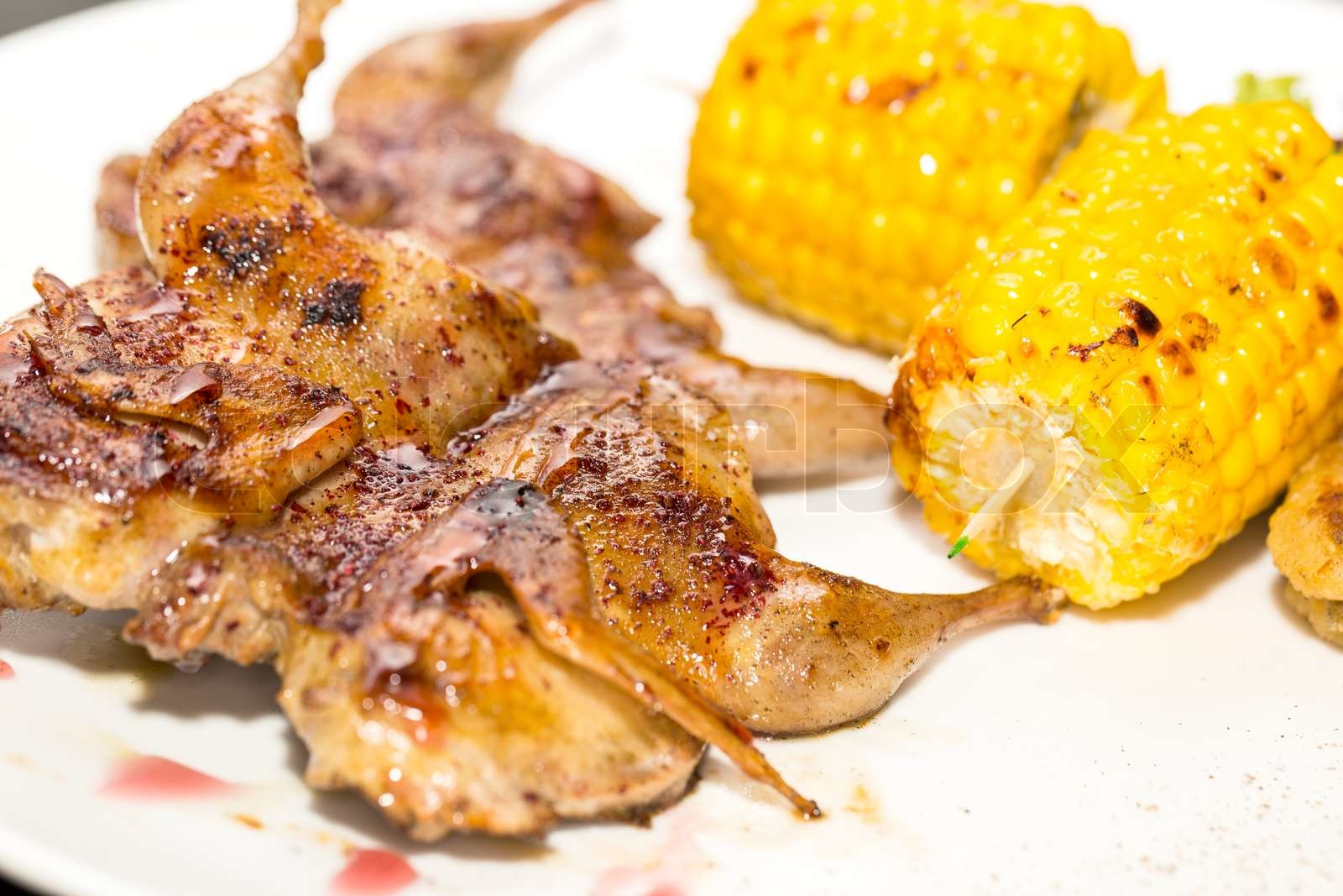 grilling quail | Stock image | Colourbox