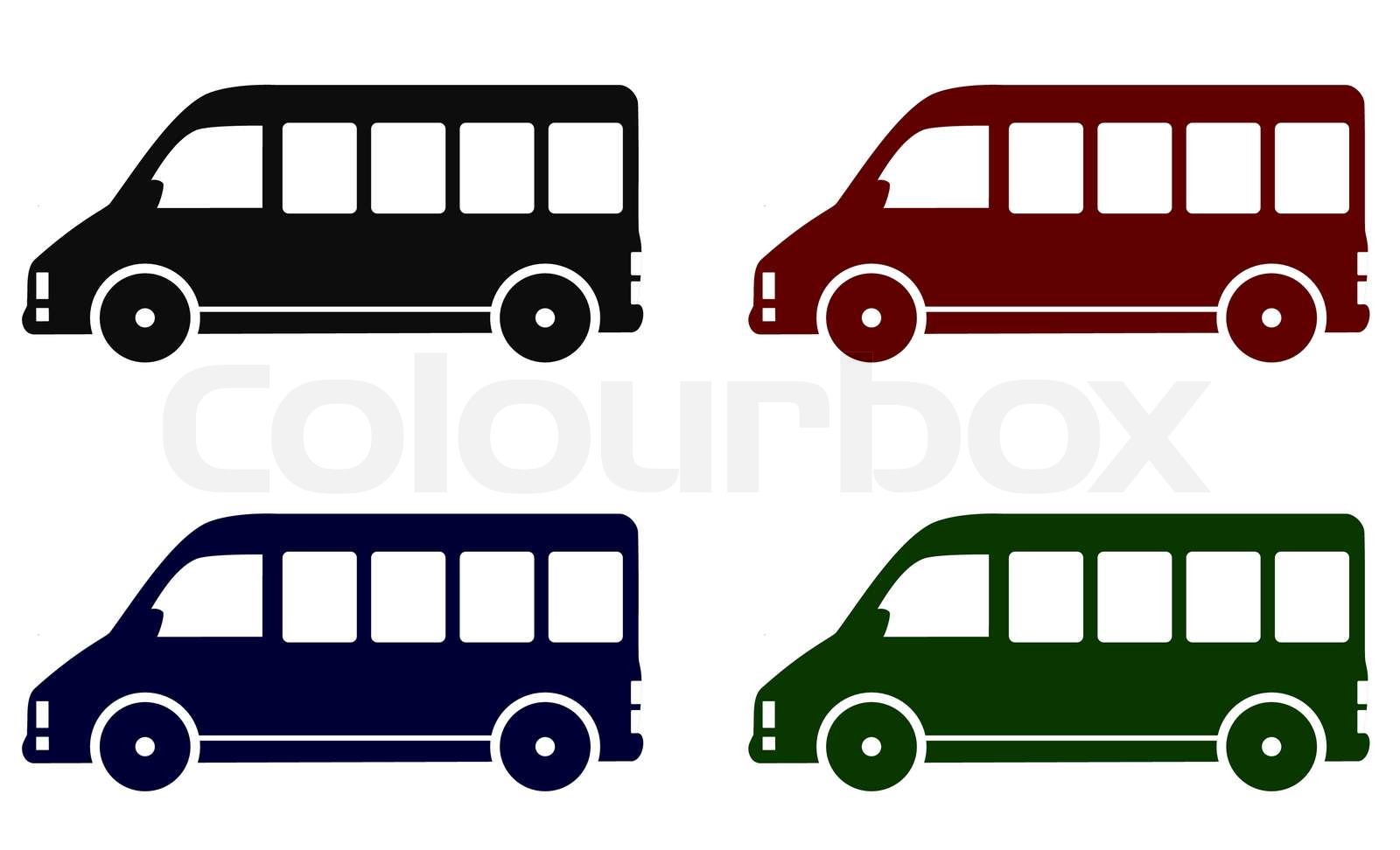 set of minibus icons | Stock vector | Colourbox