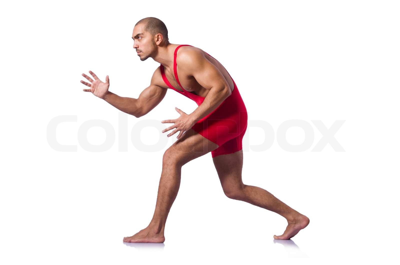 Junge Ringer isoliert auf den weißen | Stock Bild | Colourbox