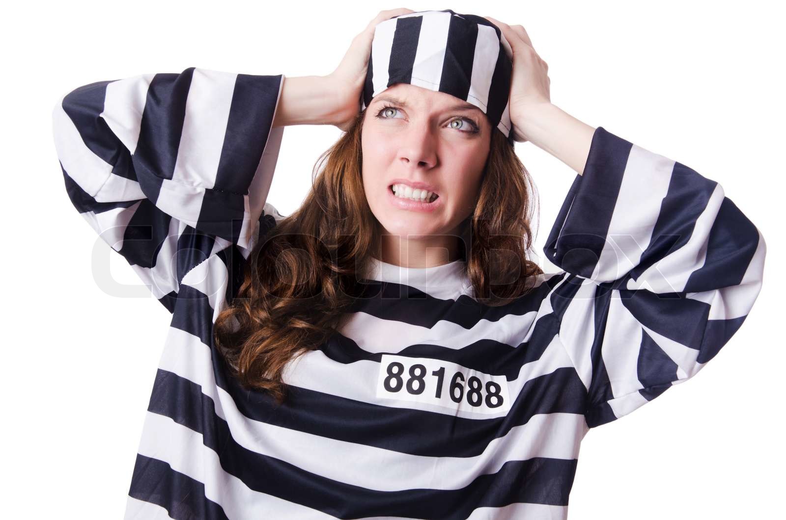 Convict criminal in striped uniform | Stock image | Colourbox