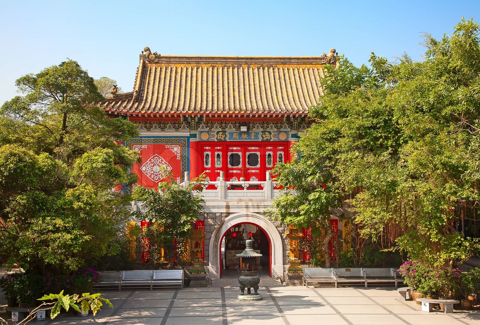 Po Lin Kloster | Stock Bild | Colourbox