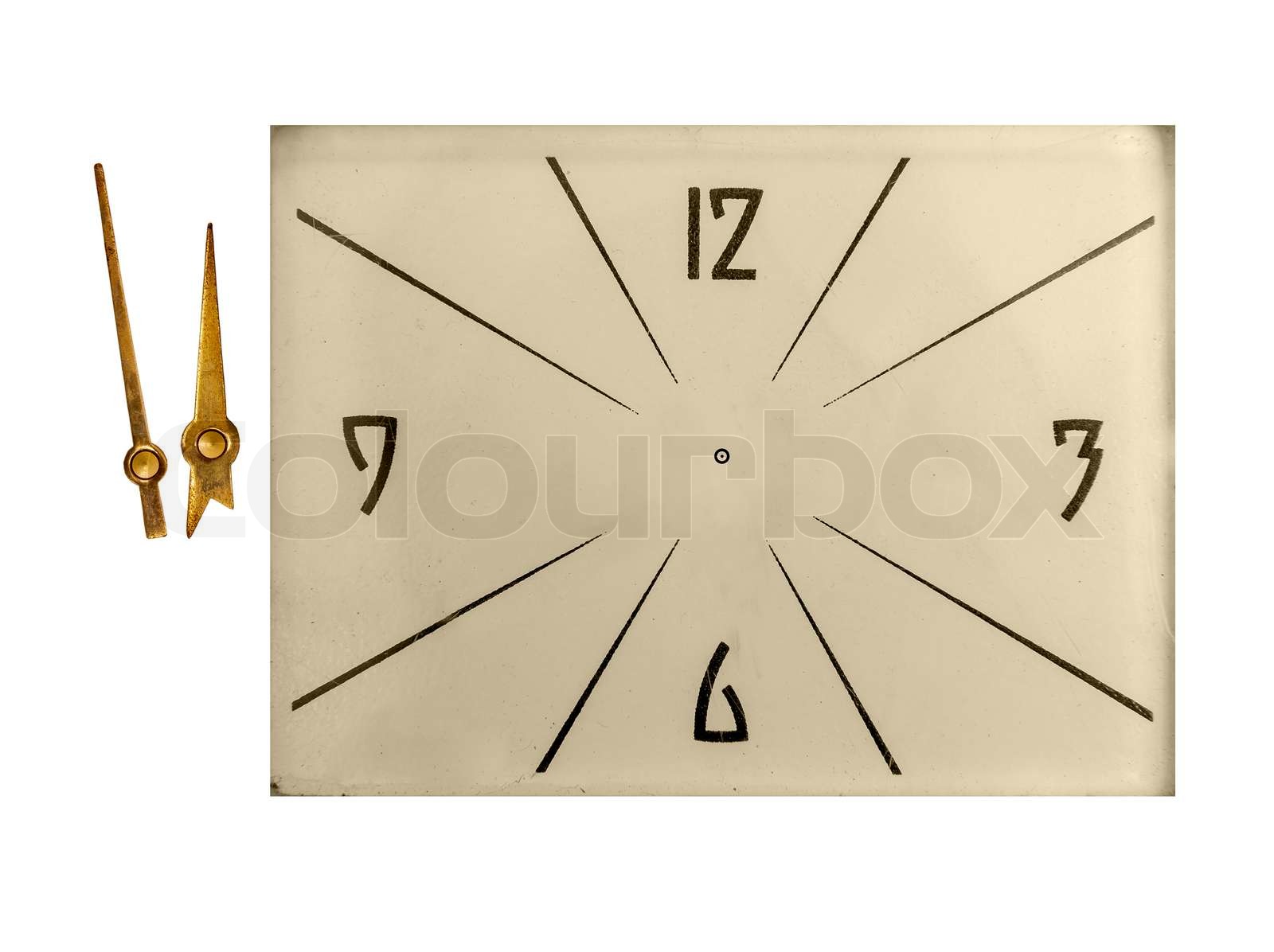 Vintage clock face arrows isolated with clipping path | Stock image ...