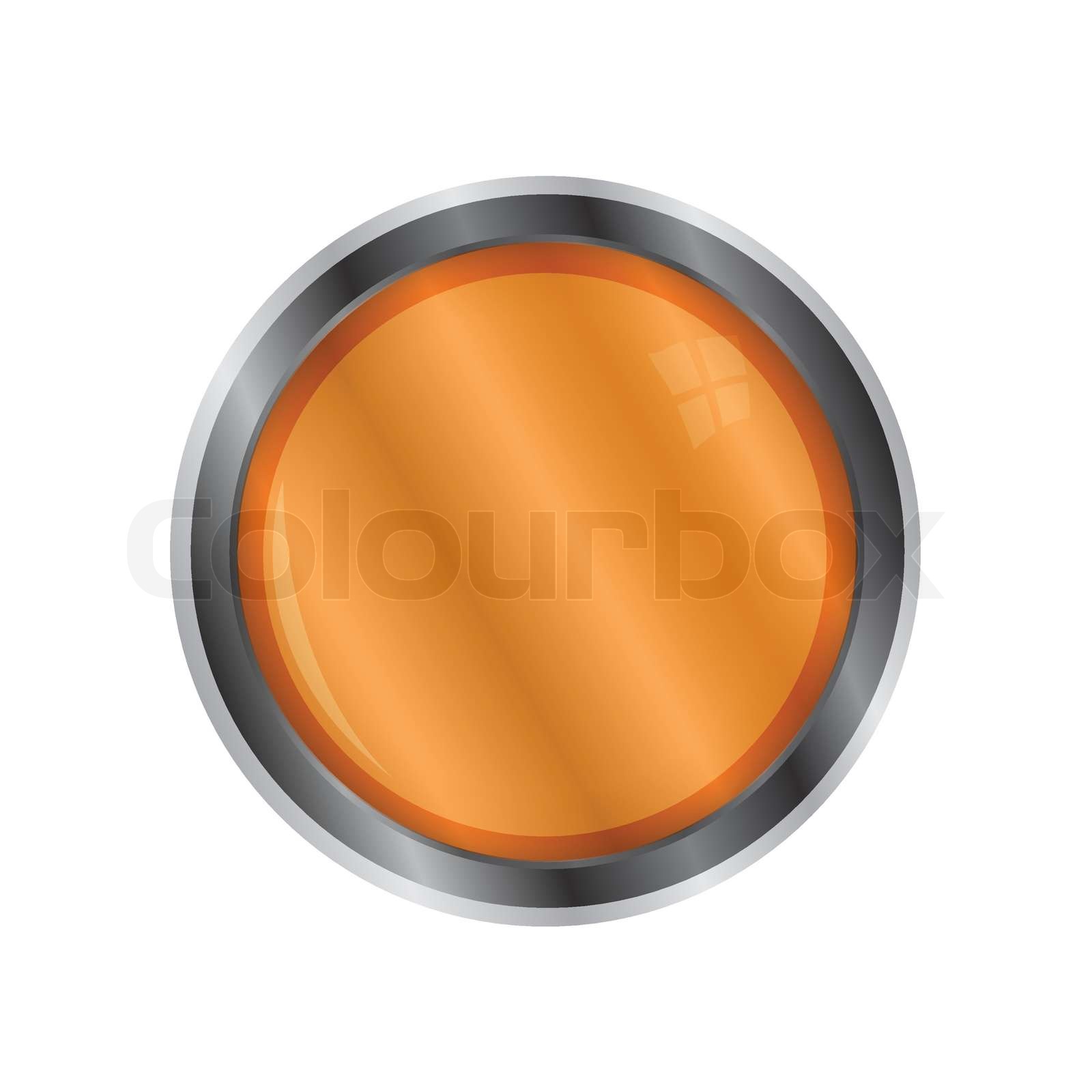 Shiny button in orange | Stock vector | Colourbox
