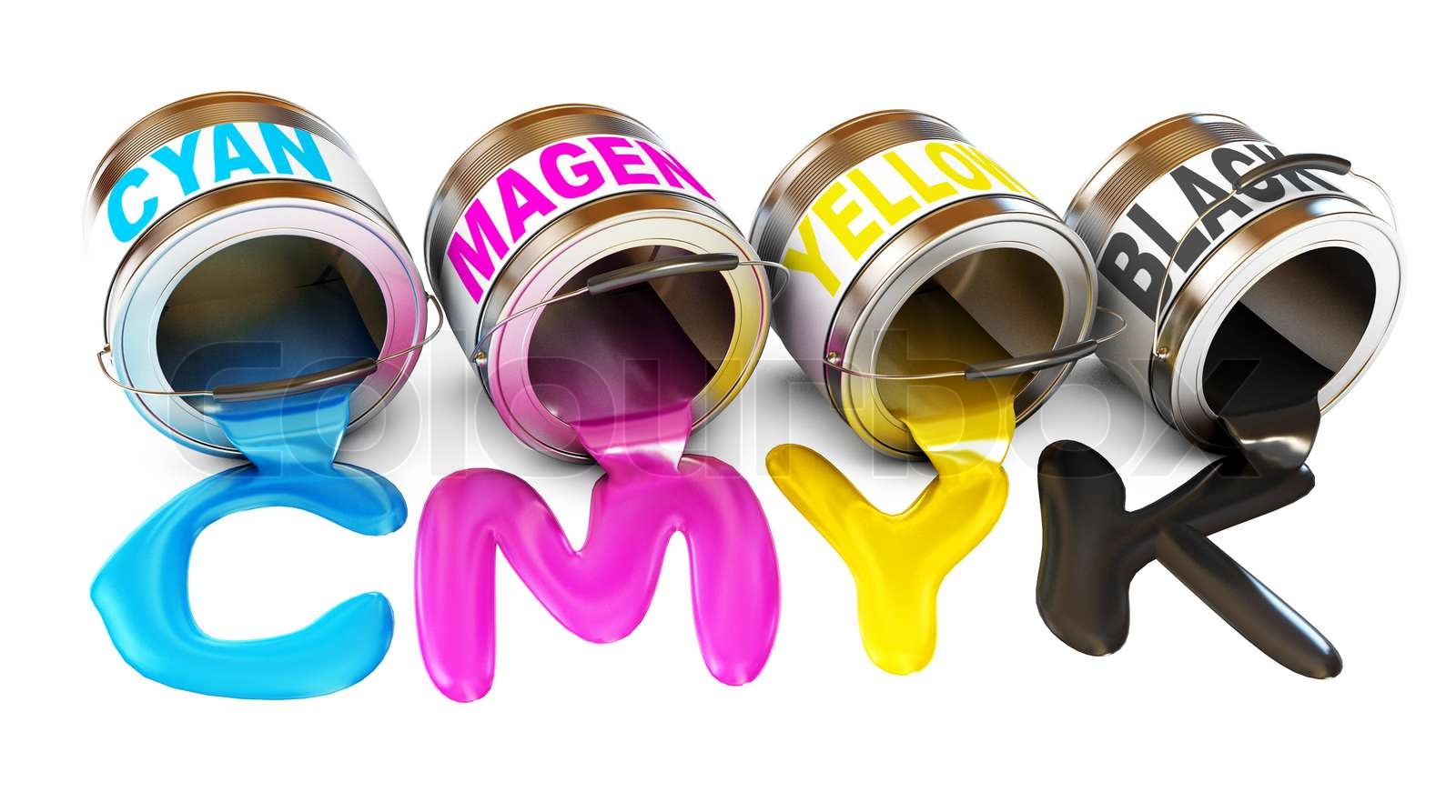 Bottles of ink in cmyk colors | Stock image | Colourbox