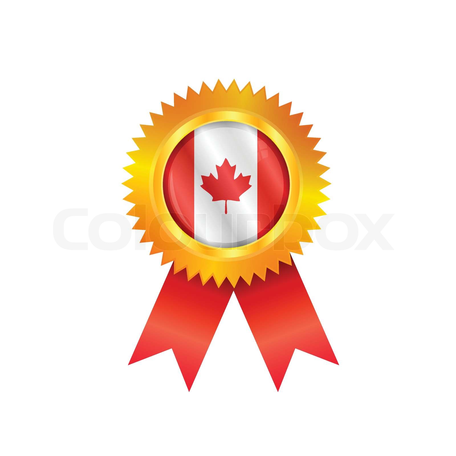Canada flag on gold medal | Stock vector | Colourbox