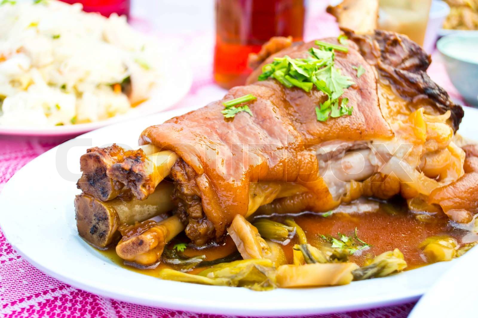Stewed pork leg | Stock image | Colourbox