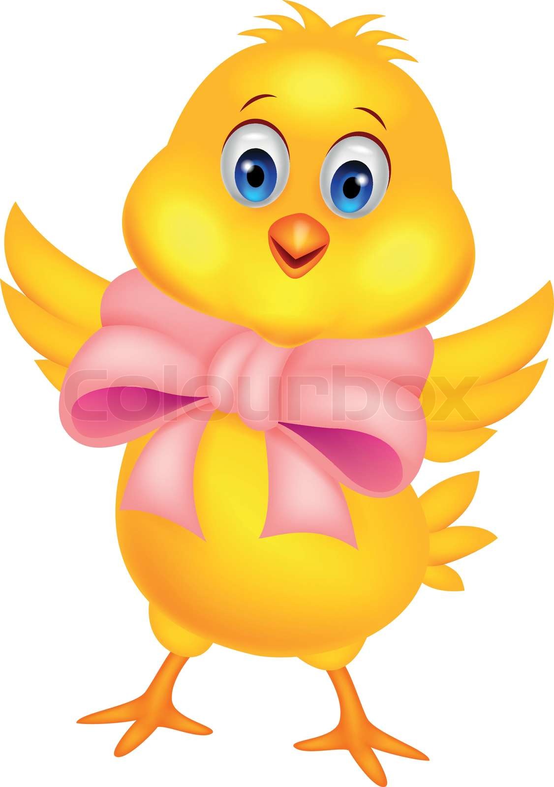 Cute baby chicken cartoon | Stock vector | Colourbox
