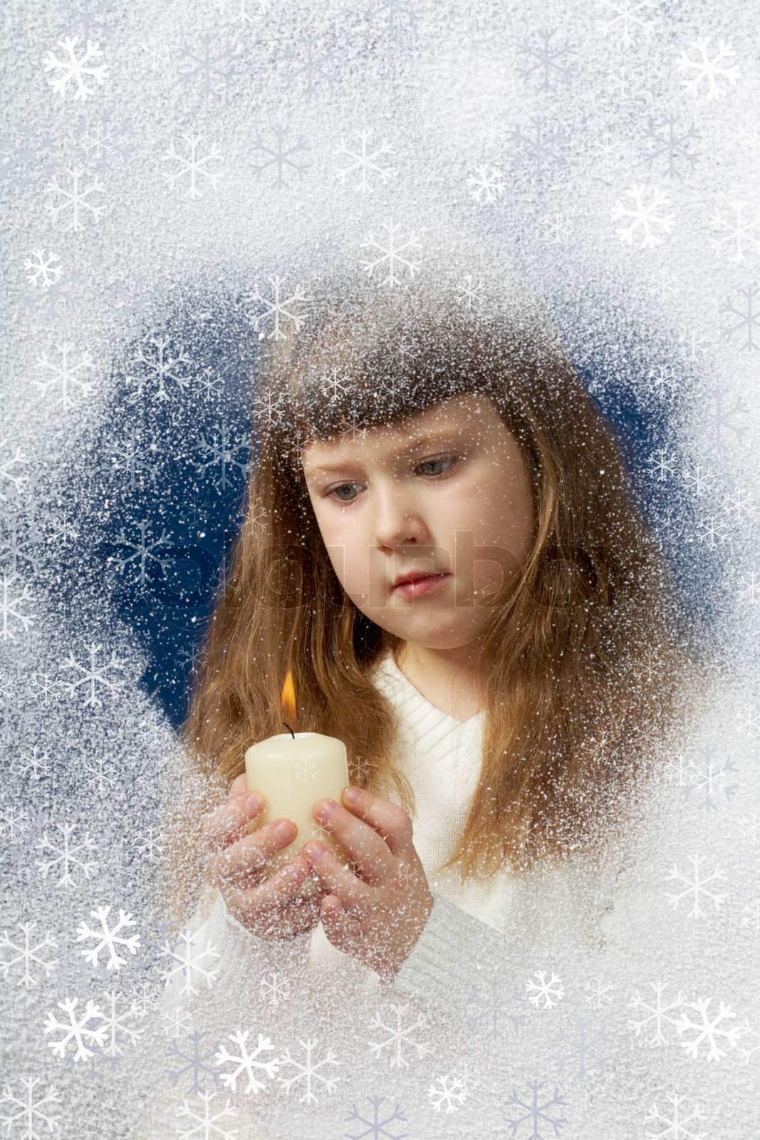 Girl with candle | Stock image | Colourbox