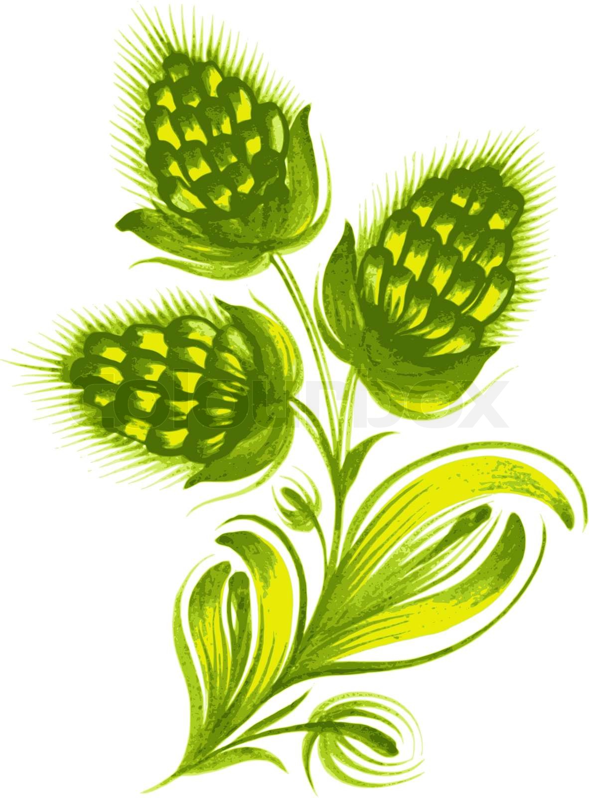 green flower | Stock vector | Colourbox