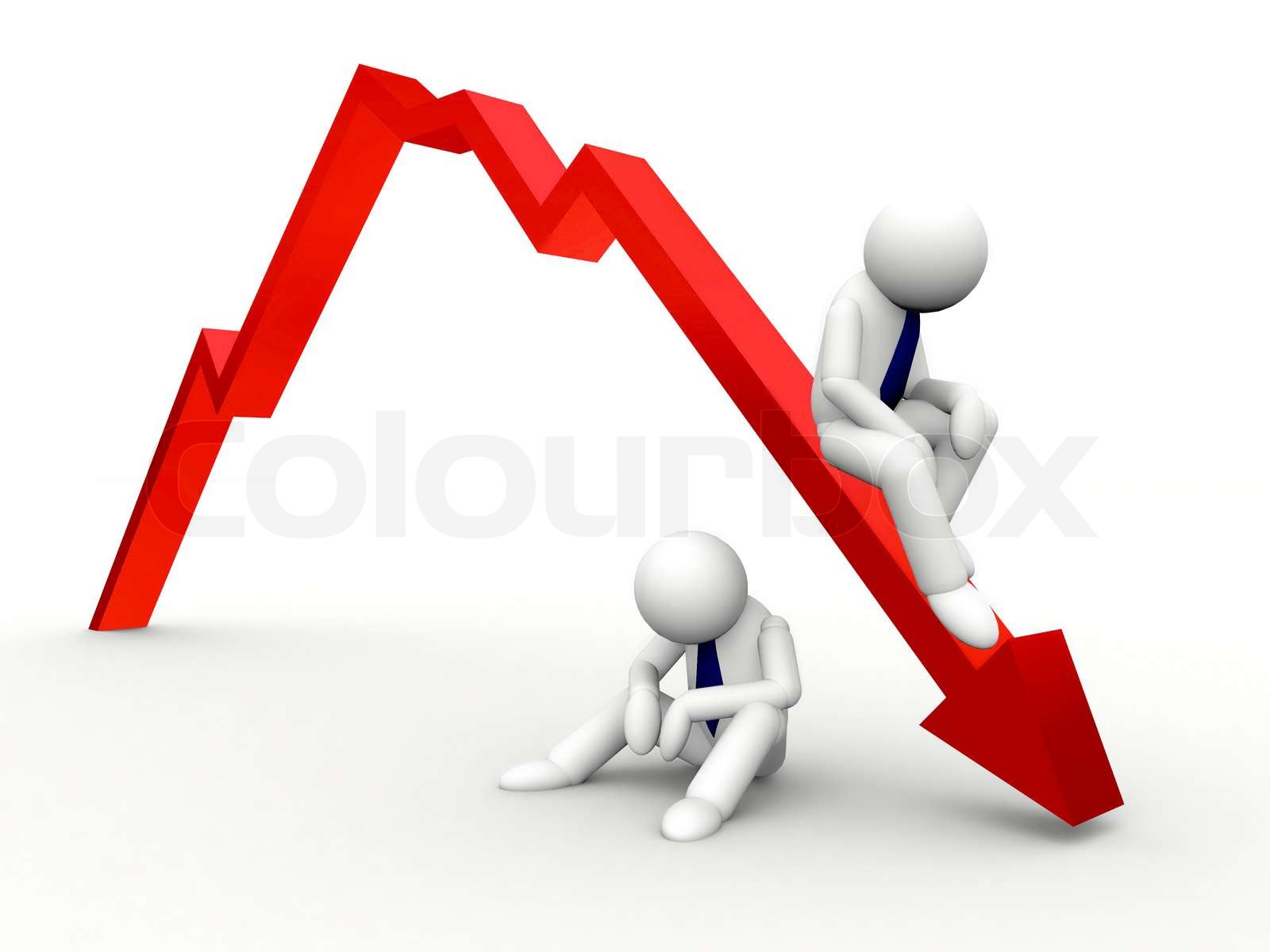 3d rød pil ned i erhvervslivet graf | Stock foto | Colourbox