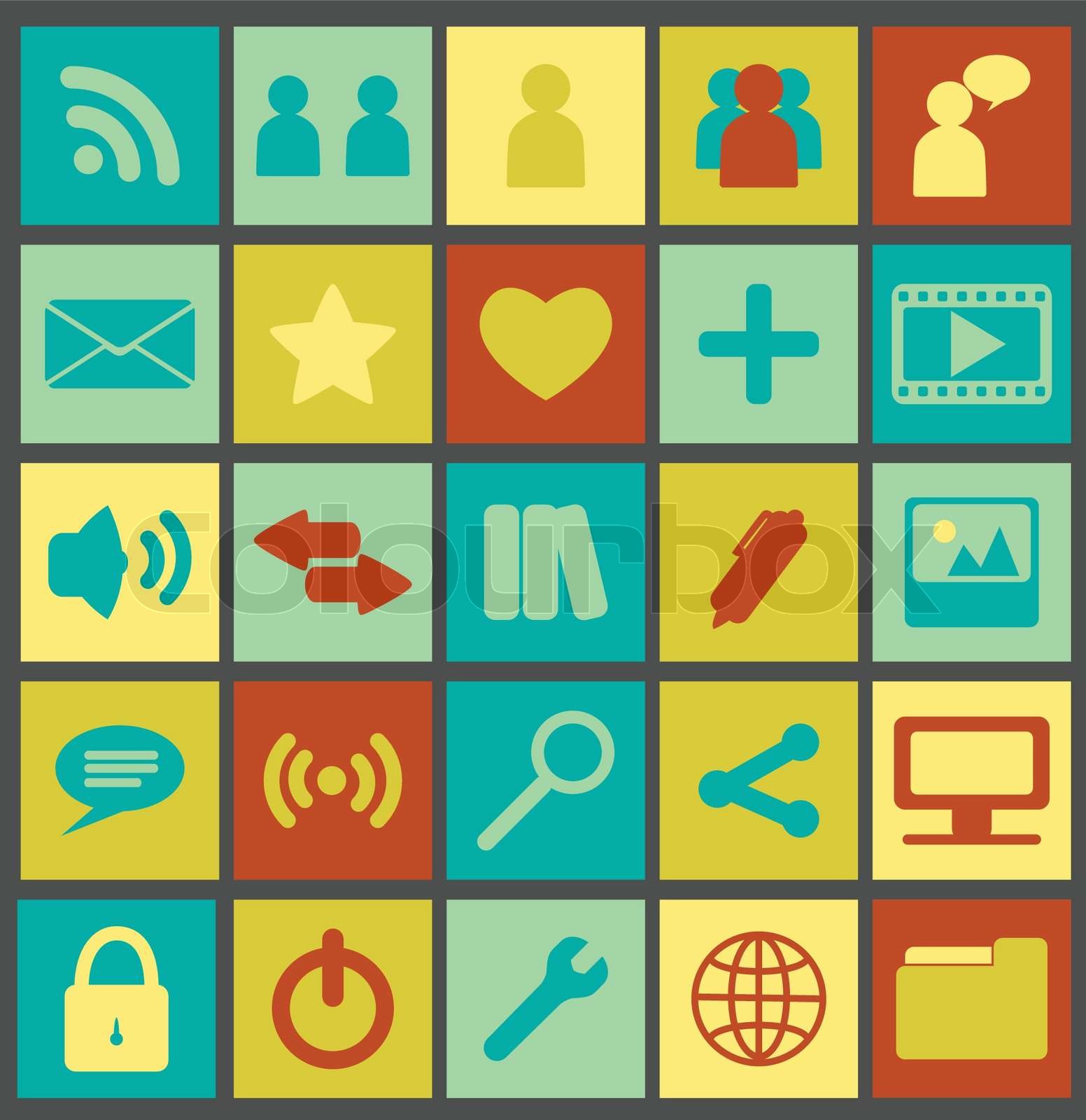 Simple Media Icons | Stock vector | Colourbox