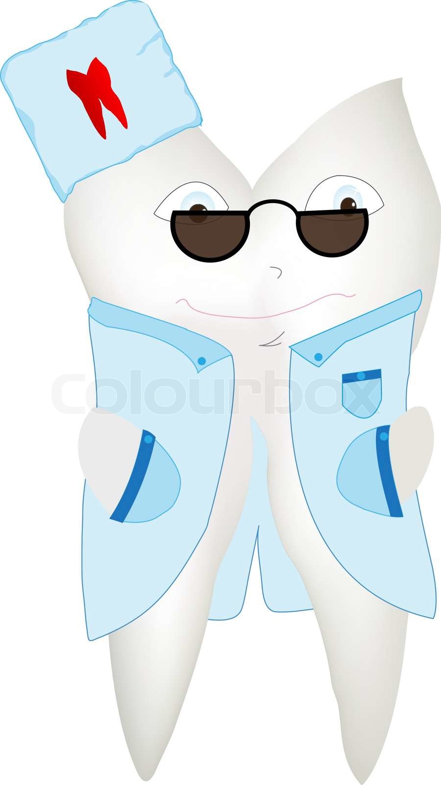 The vector illustration Doctor tooth in a dressing gown | Stock vector ...