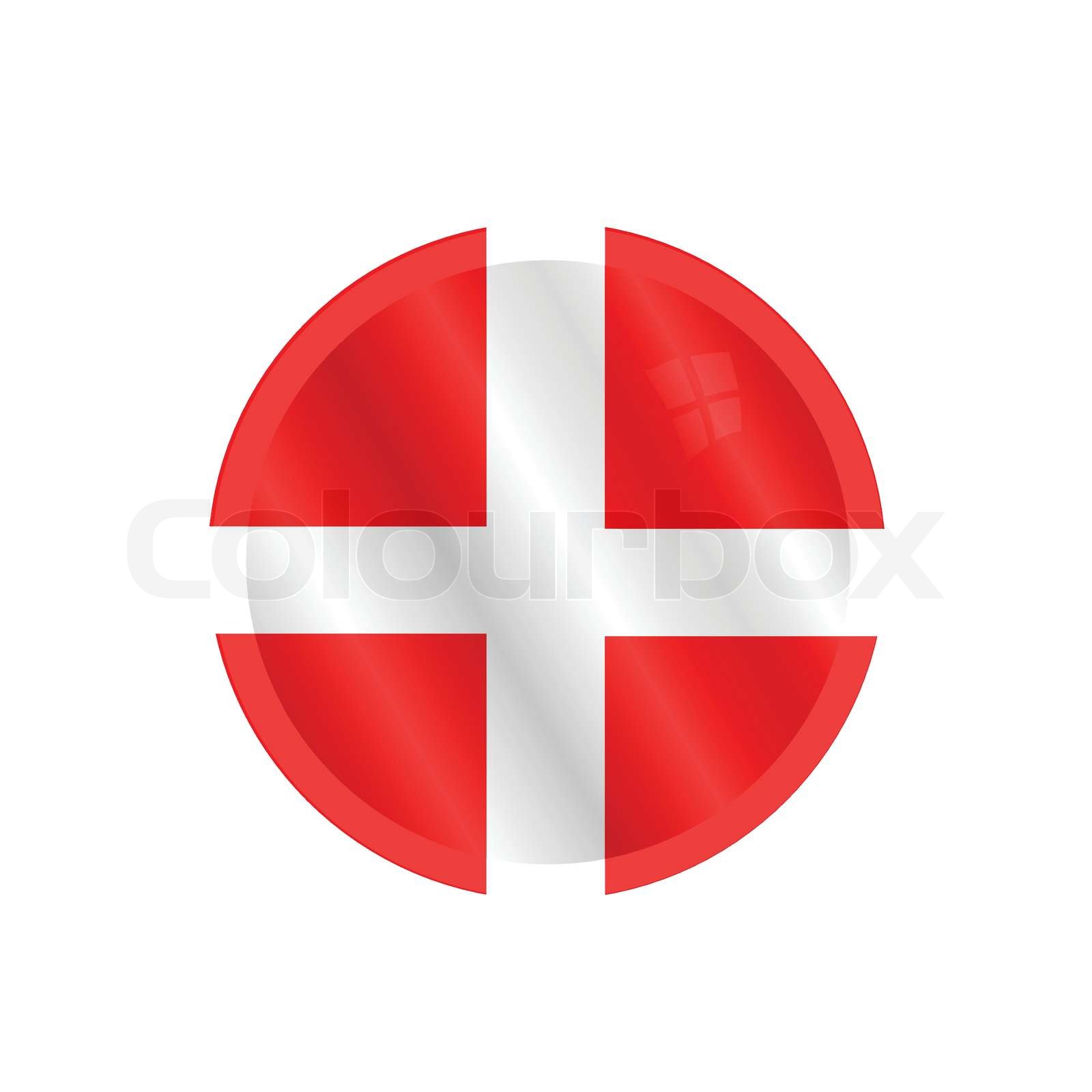 Danish flag in round shape | Stock vector | Colourbox