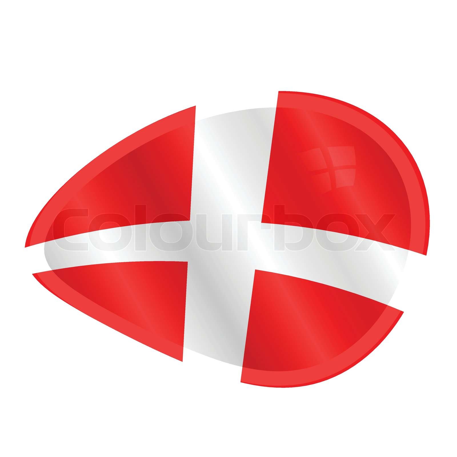 Denmark flag in rounded shape | Stock vector | Colourbox