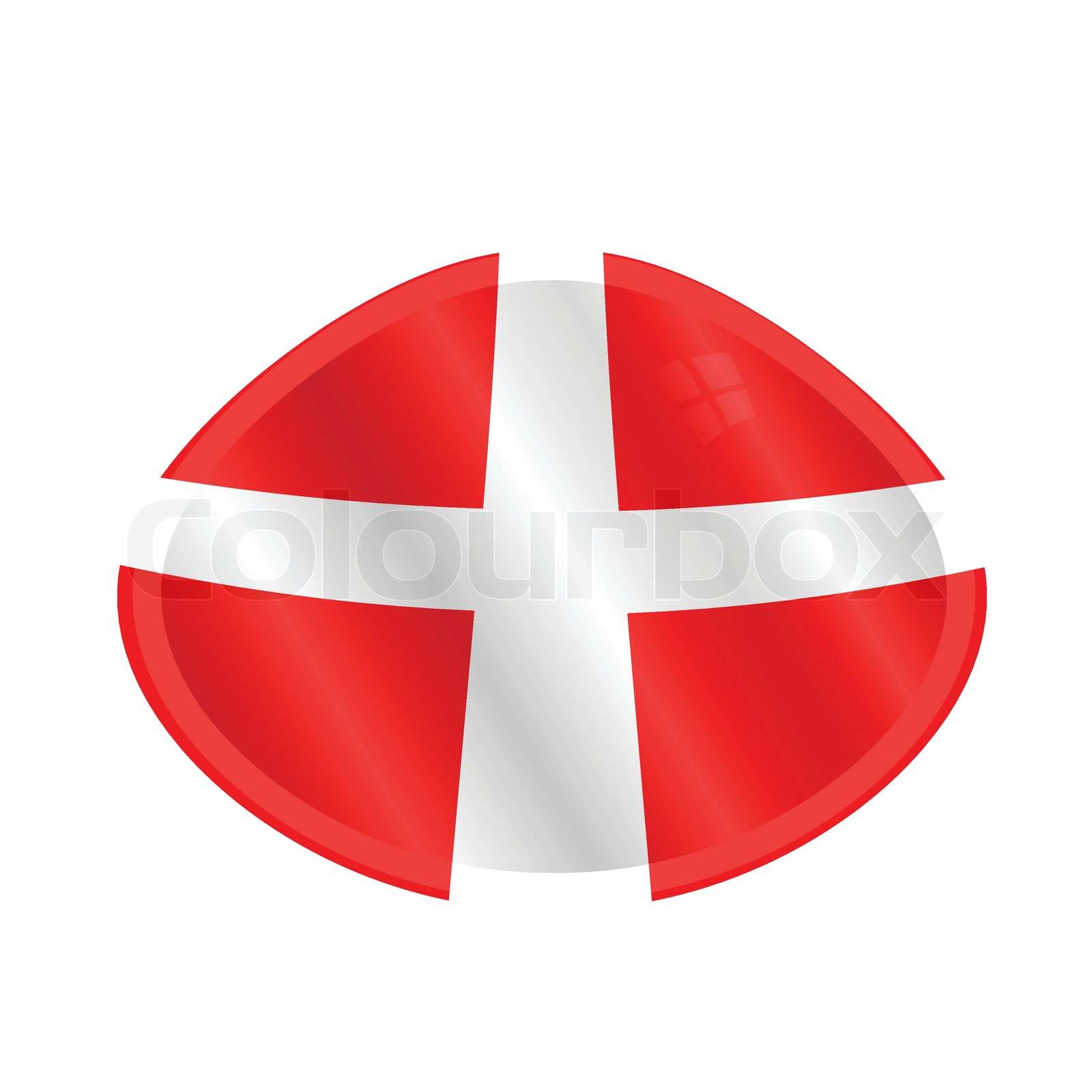 Denmark flag in shiny colors | Stock vector | Colourbox