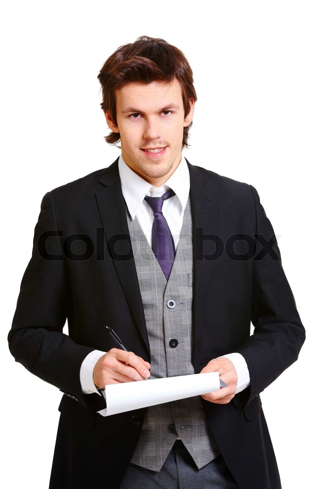 Man writing | Stock image | Colourbox