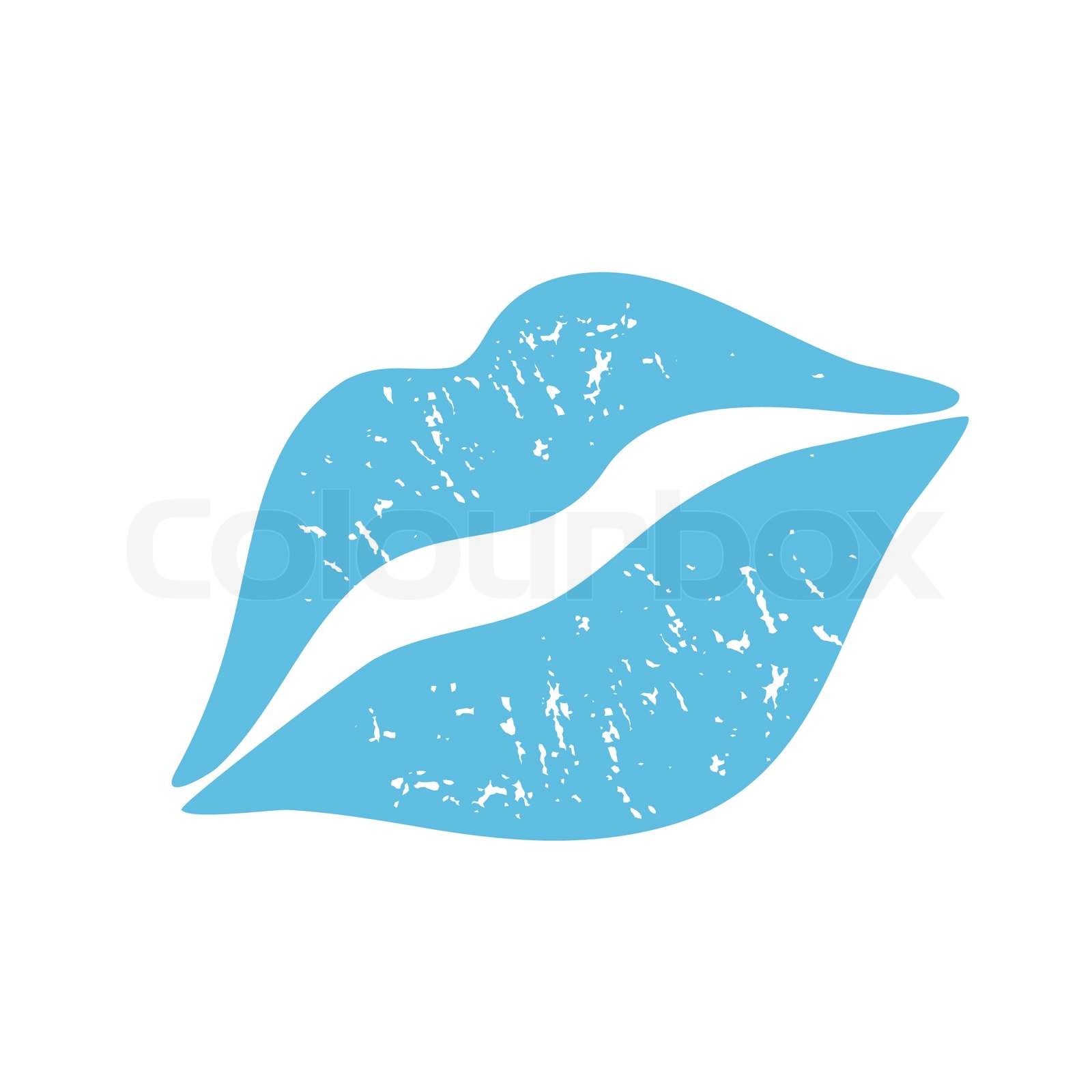 Kiss icon in blue | Stock vector | Colourbox