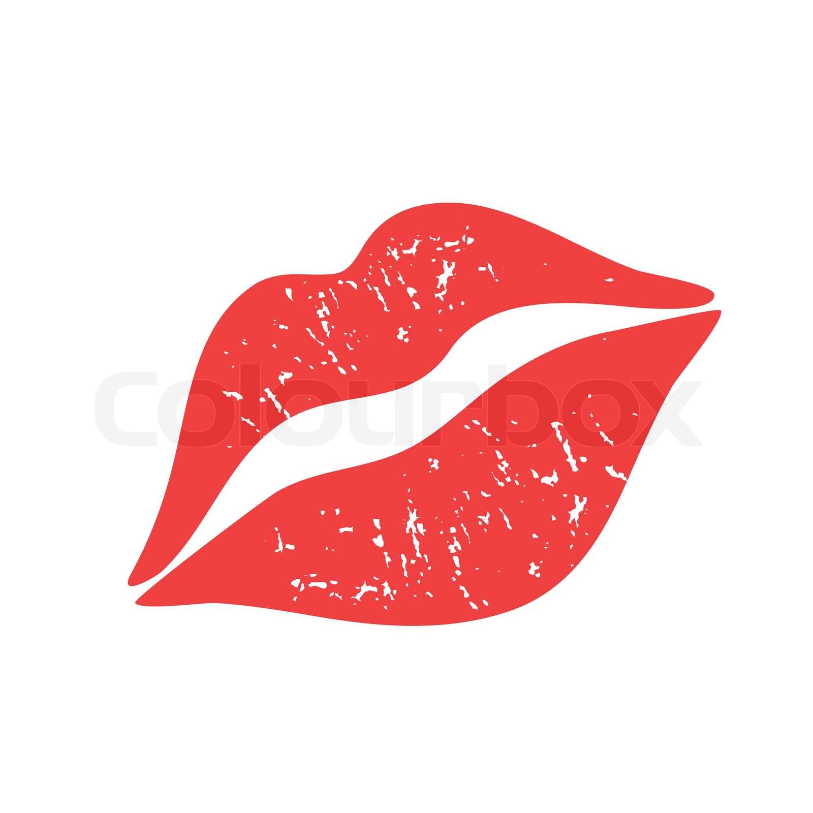 Kys mund ikon i rød | Stock vektor | Colourbox