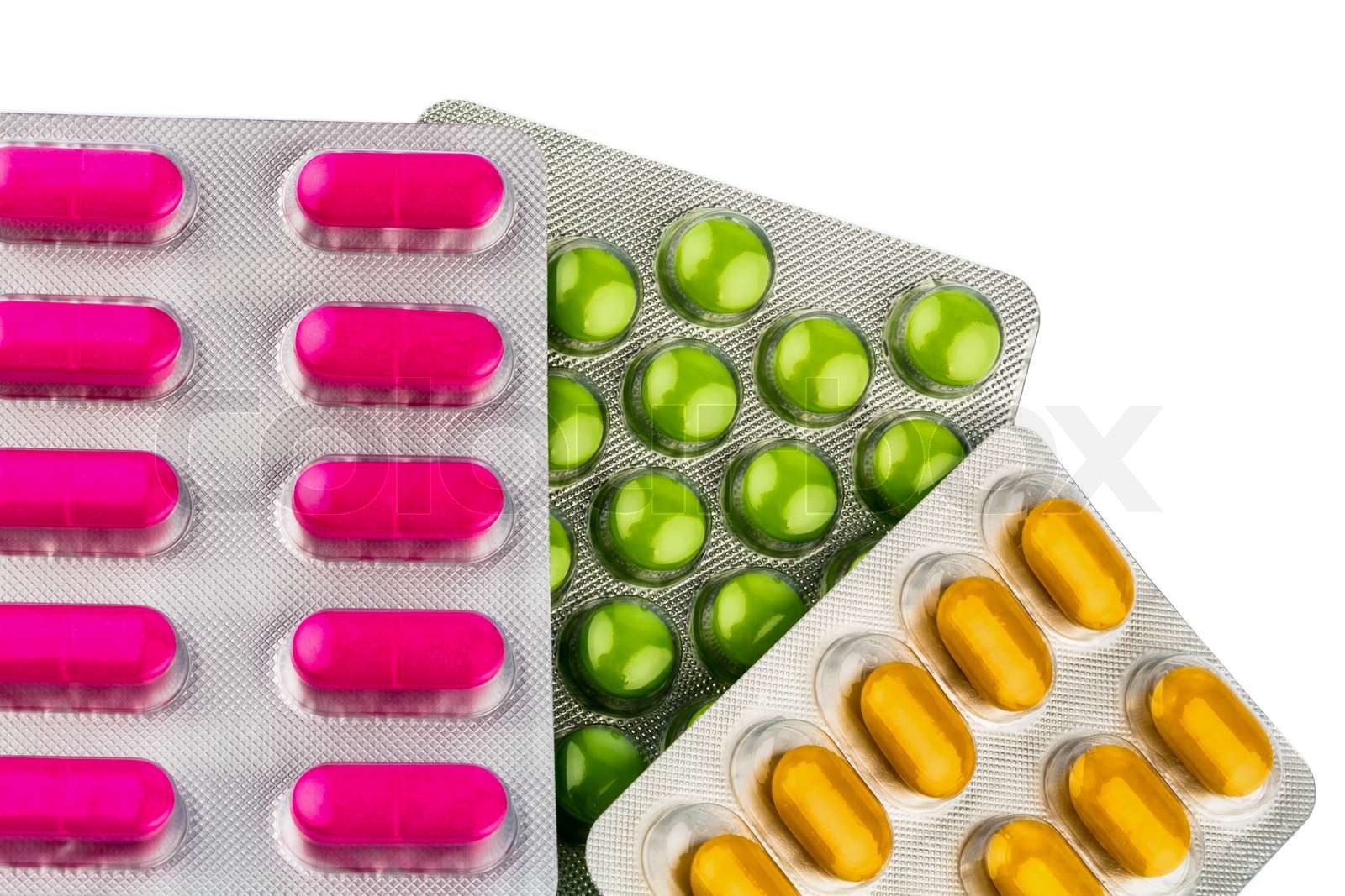 Bunte Tabletten in Blisterverpackung | Stock Bild | Colourbox