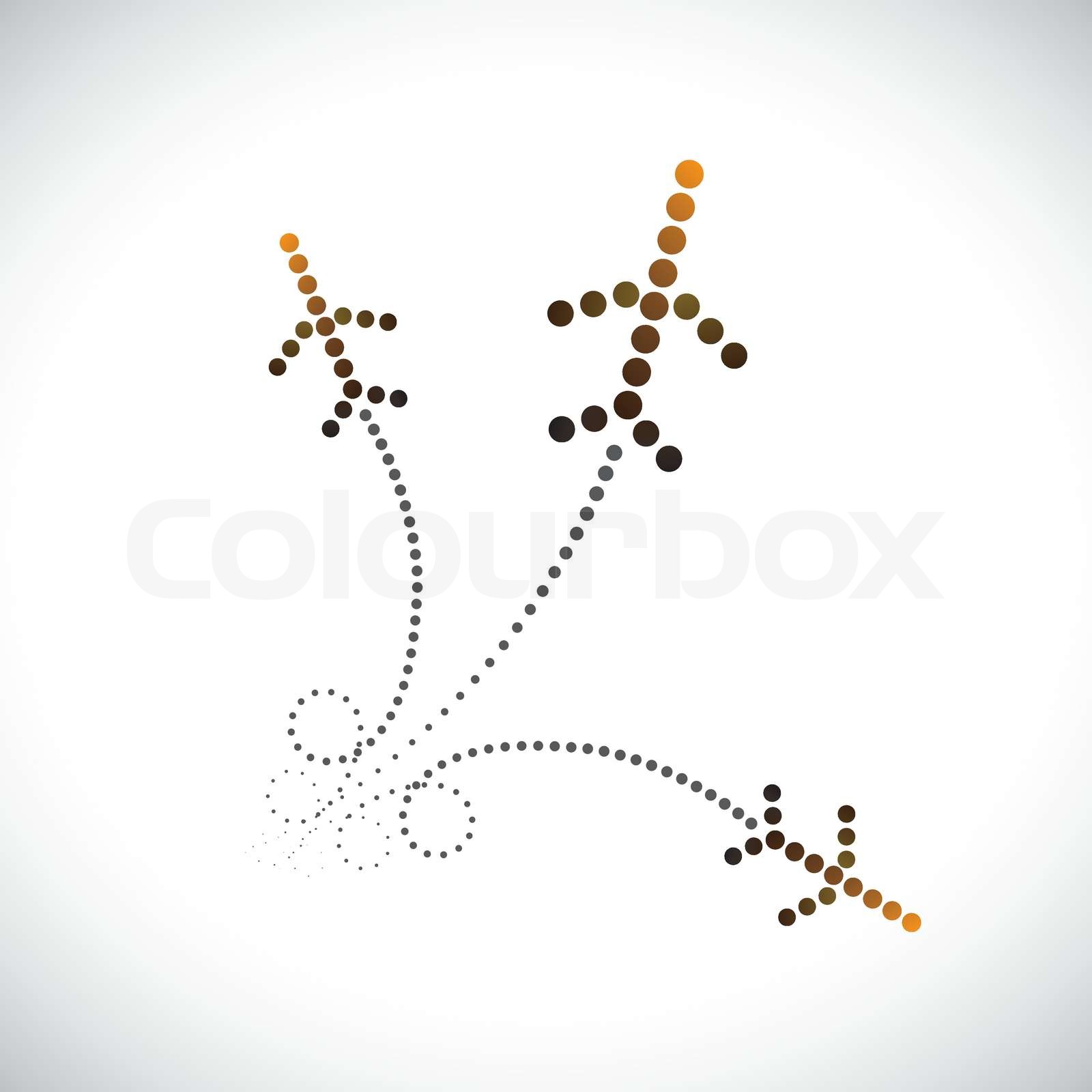 Vector graphic of 3 plane icons made of dots take off very fast | Stock ...