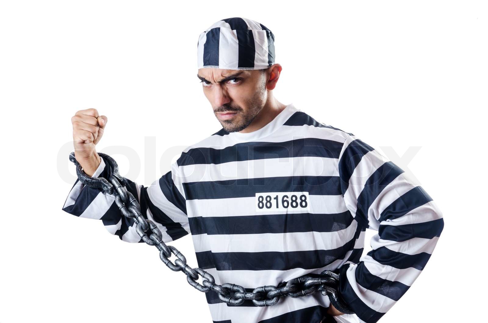 Convict criminal in striped uniform | Stock image | Colourbox