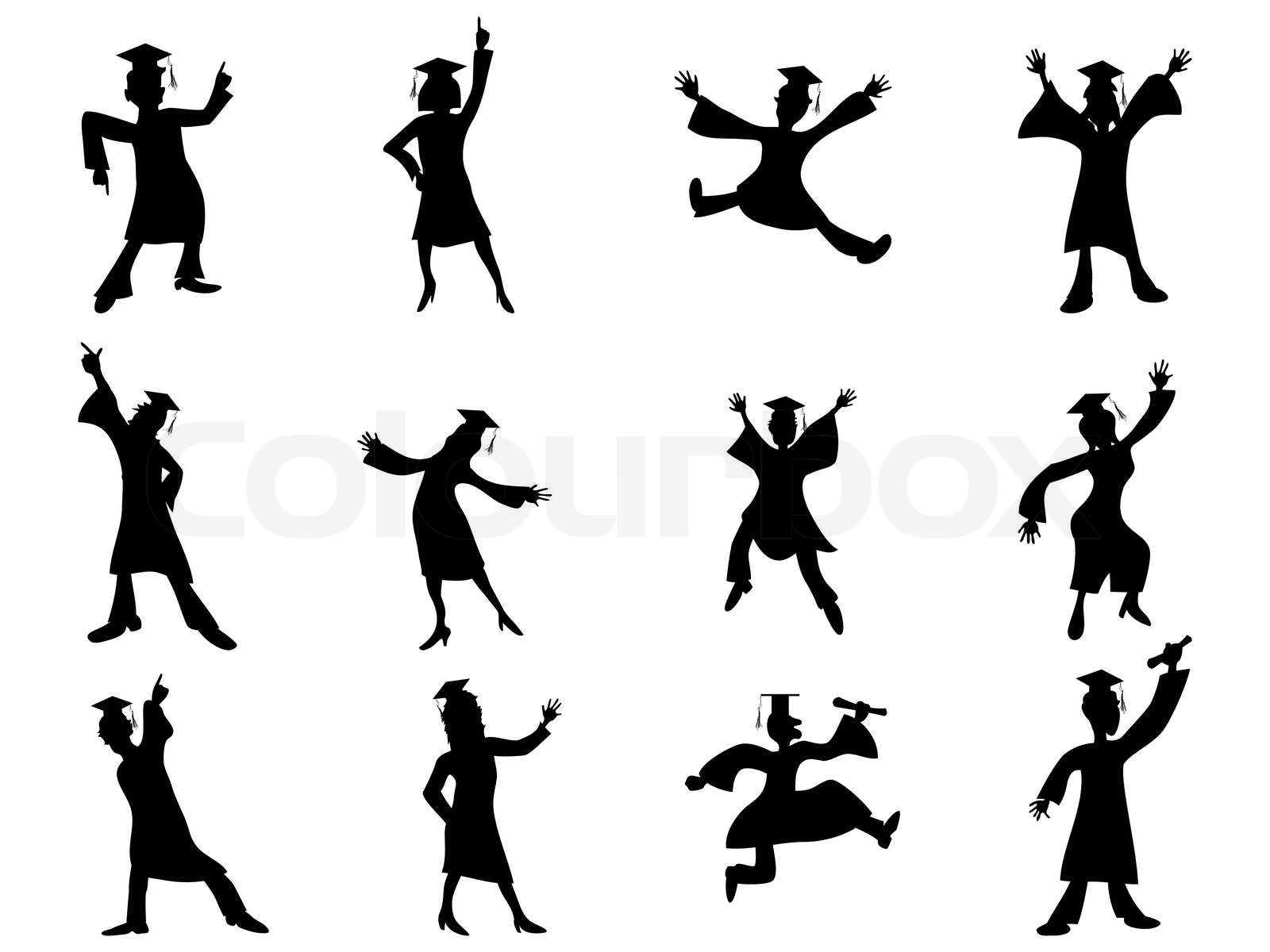 Jumping Graduate Silhouette