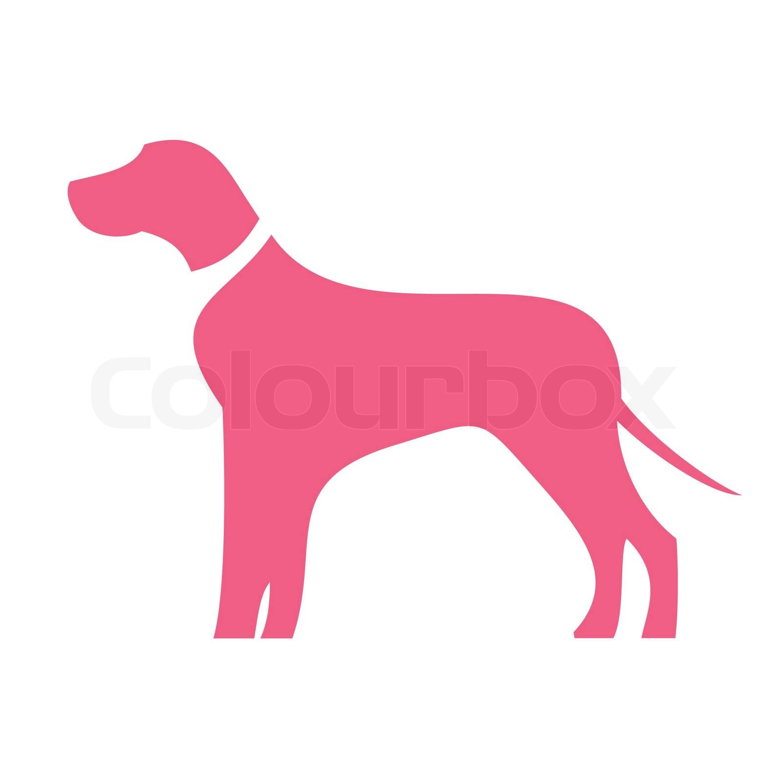 Dog icon in pink | Stock vector | Colourbox